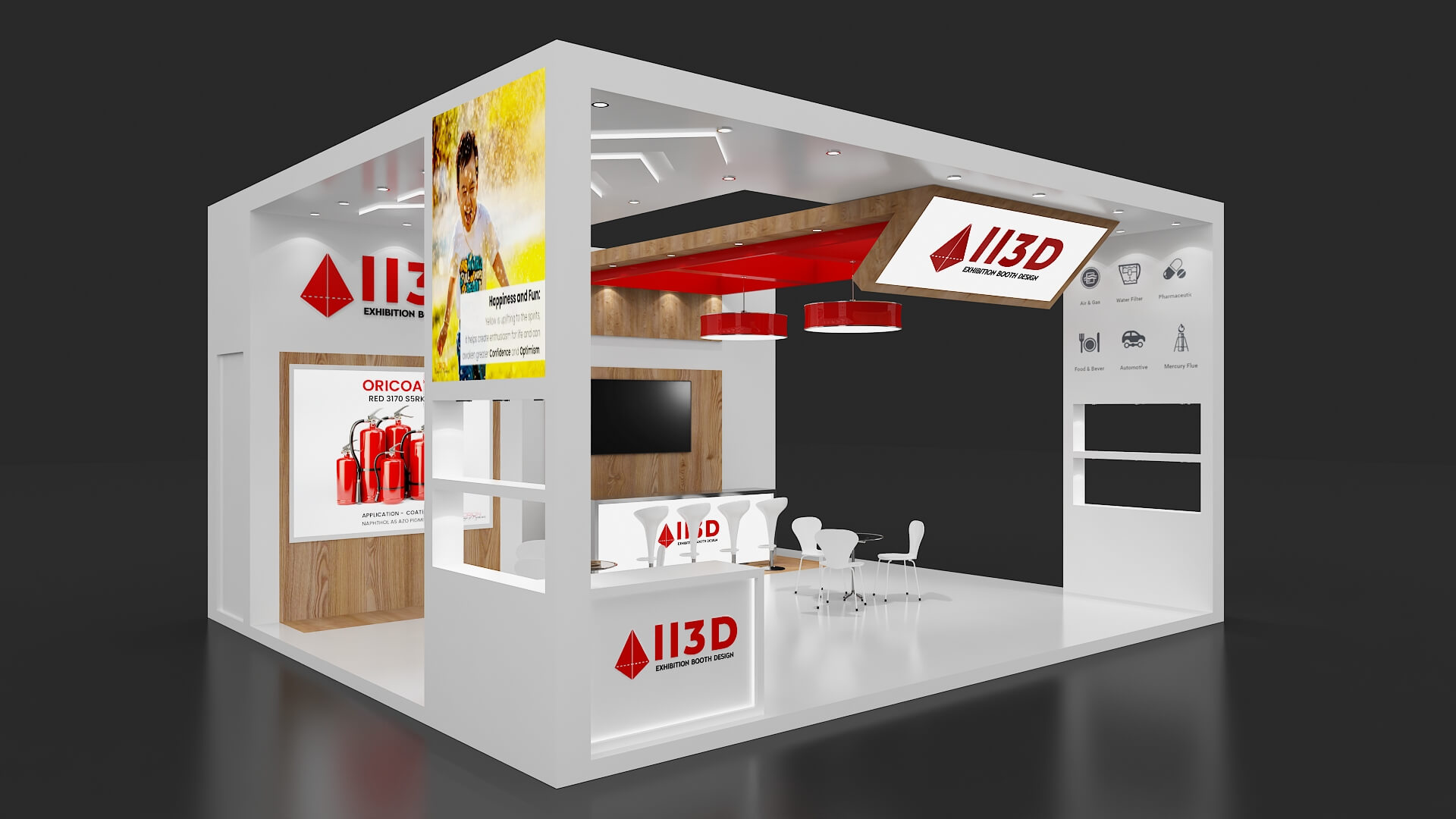 Exhibition Stand Stall Two Side Open 8X7 - 3D Model by vivekt478
