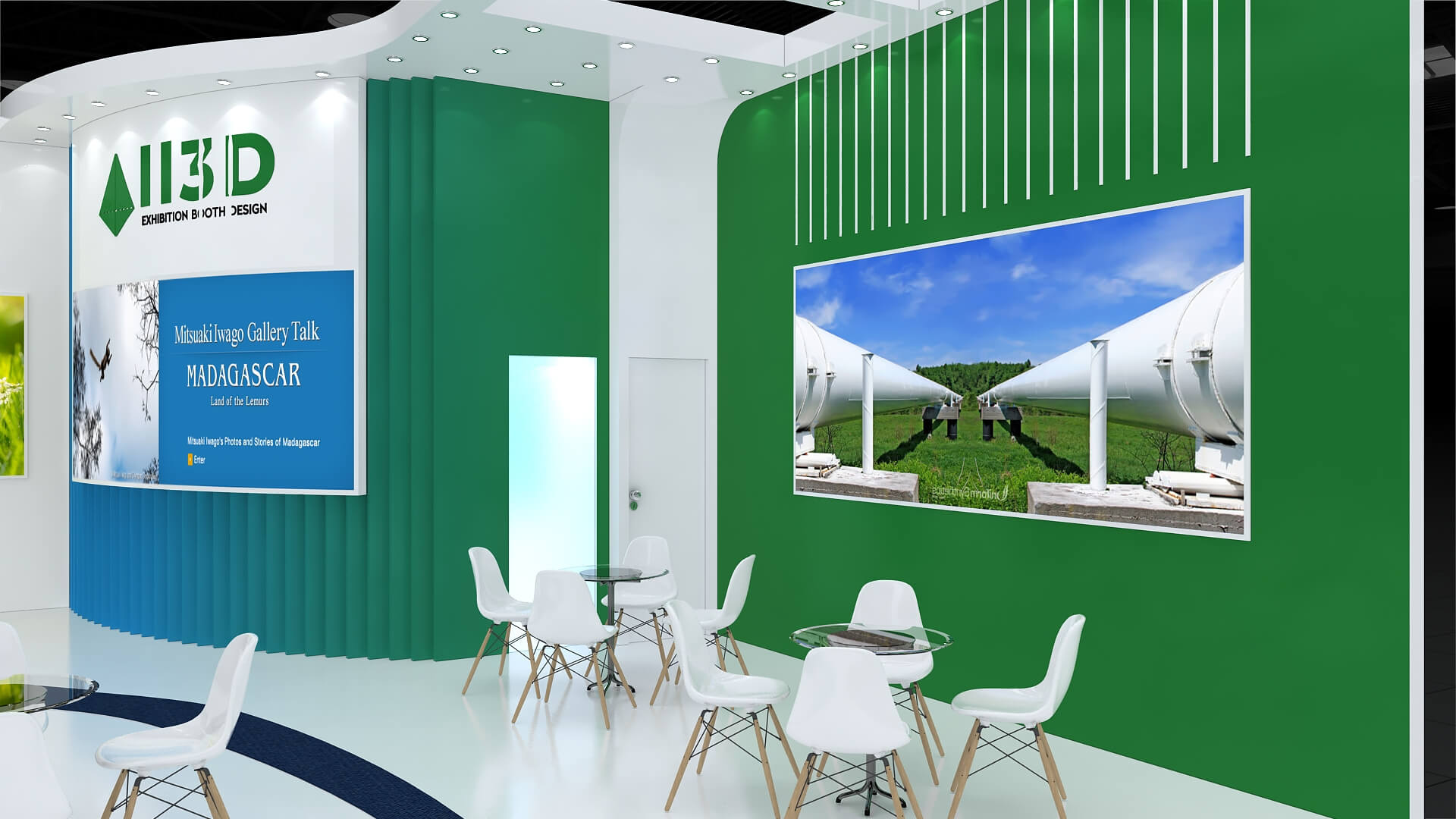 Exhibition Stand Stall Two Side Open 9X7 - 3D Model by vivekt478