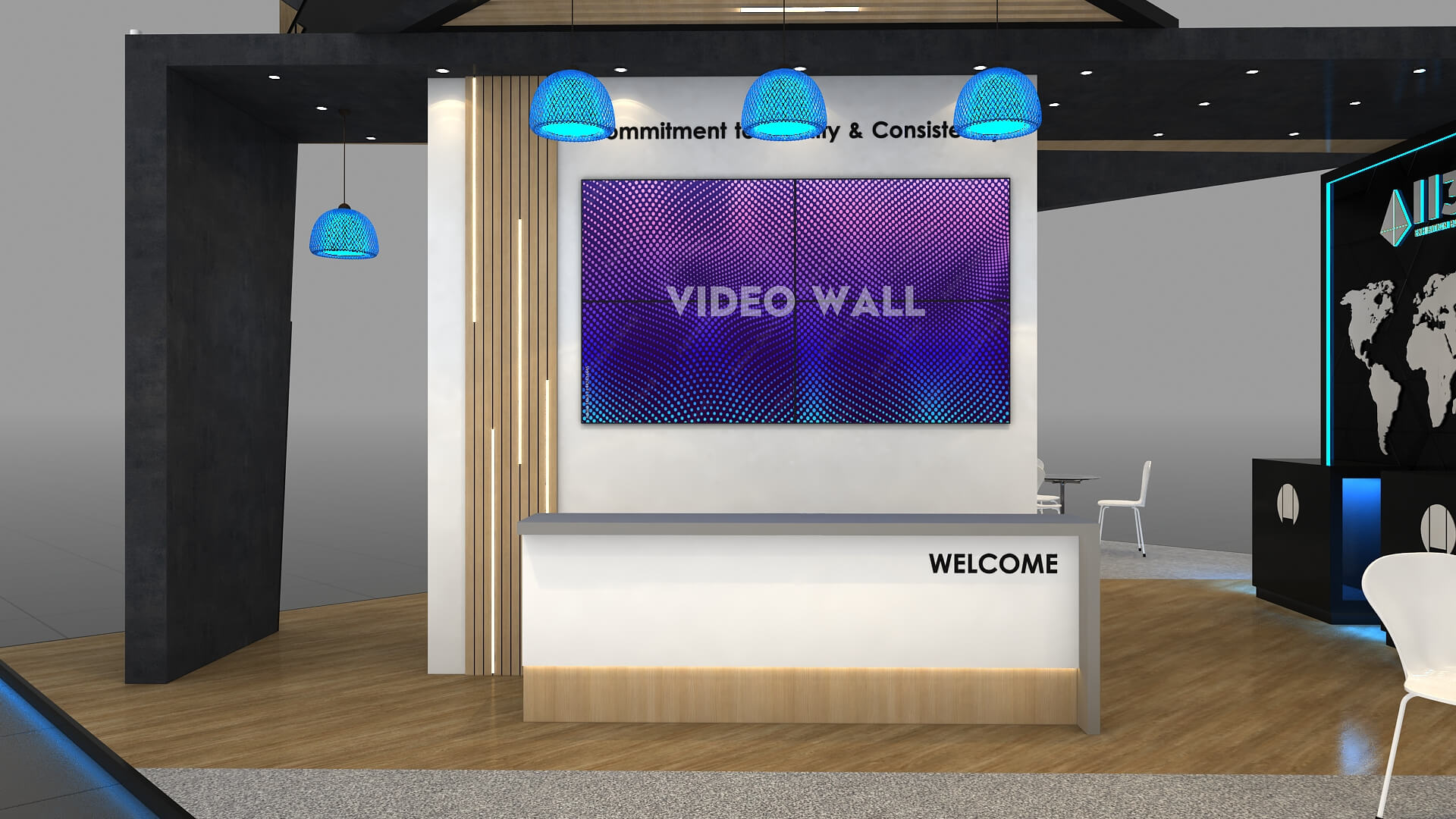 Exhibition Stand Stall Two Side Open 9X9 - 3D Model by vivekt478