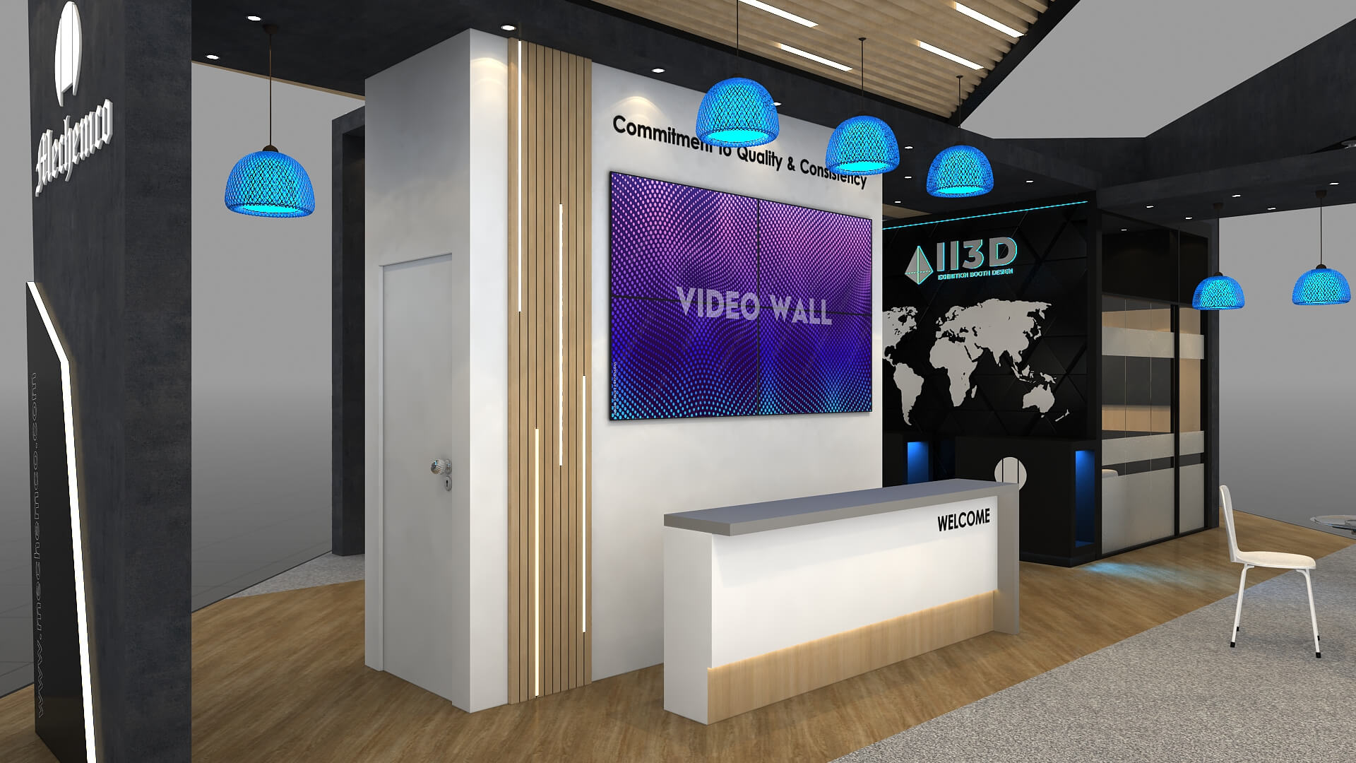 Exhibition Stand Stall Two Side Open 9X9 - 3D Model by vivekt478