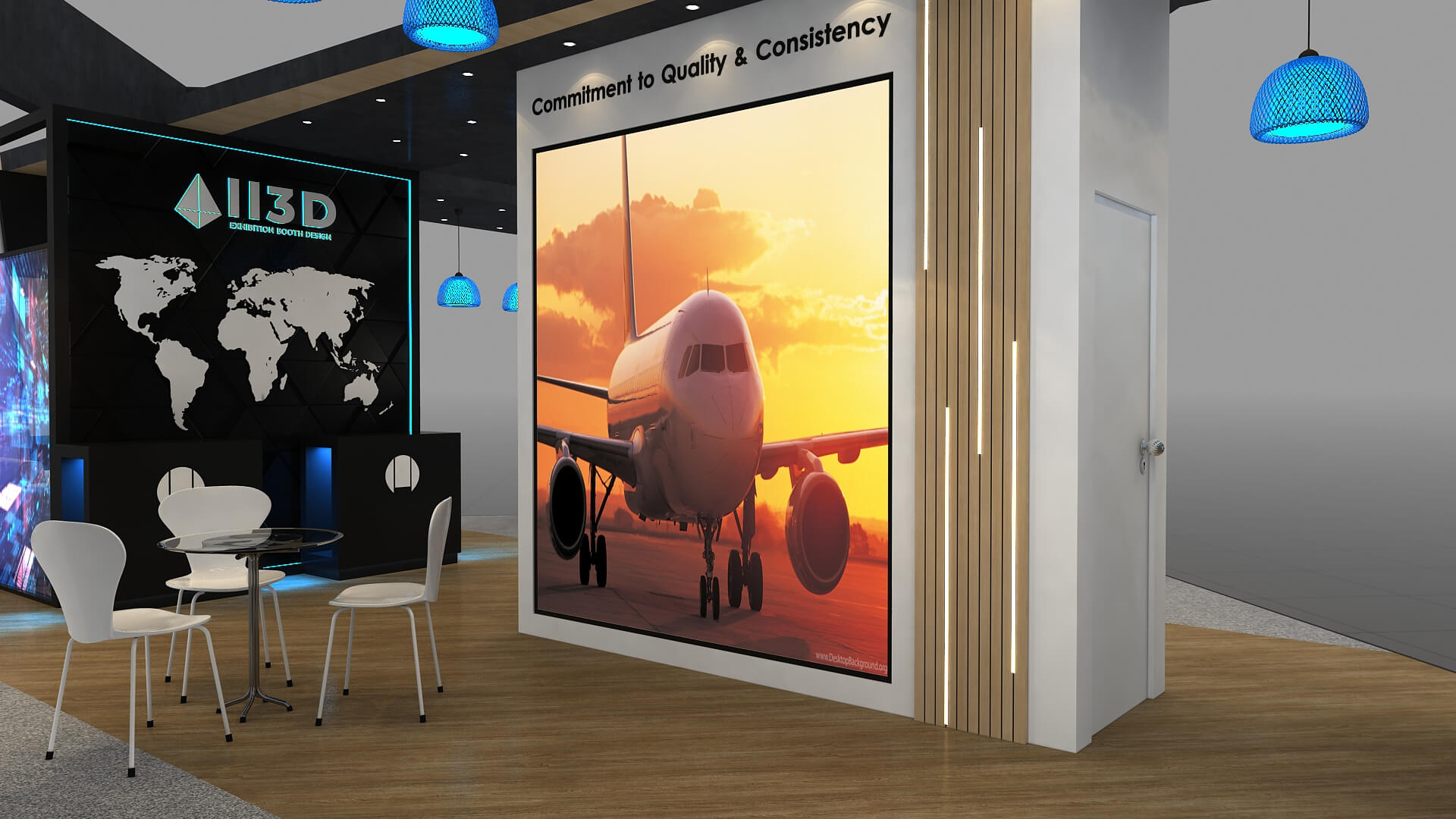 Exhibition Stand Stall Two Side Open 9X9 - 3D Model by vivekt478