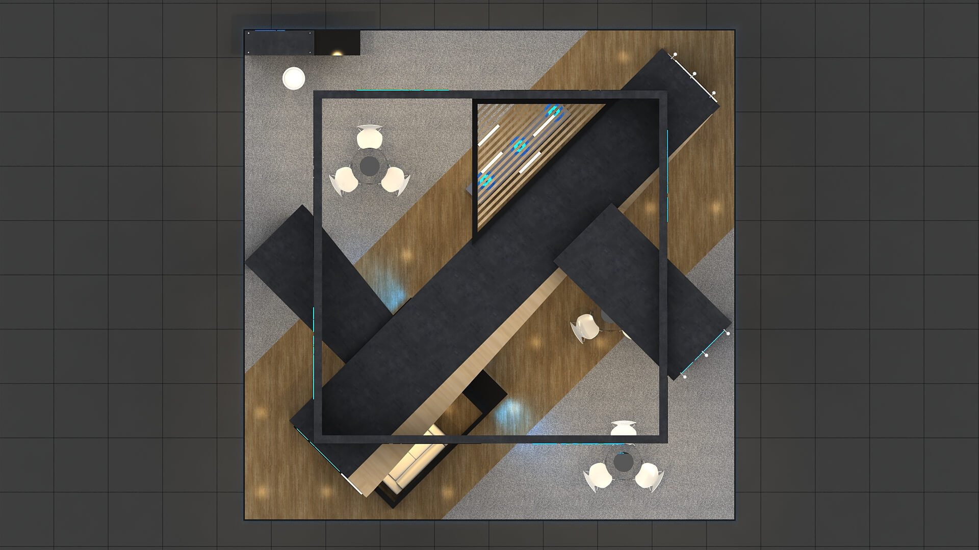 Exhibition Stand Stall Two Side Open 9X9 - 3D Model by vivekt478