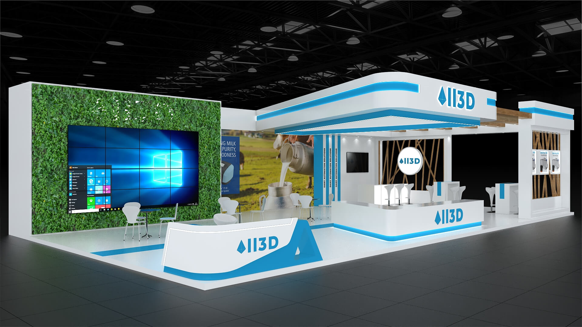 Exhibition Stand Three Side Open 19X09 - 3D Model by vivekt478
