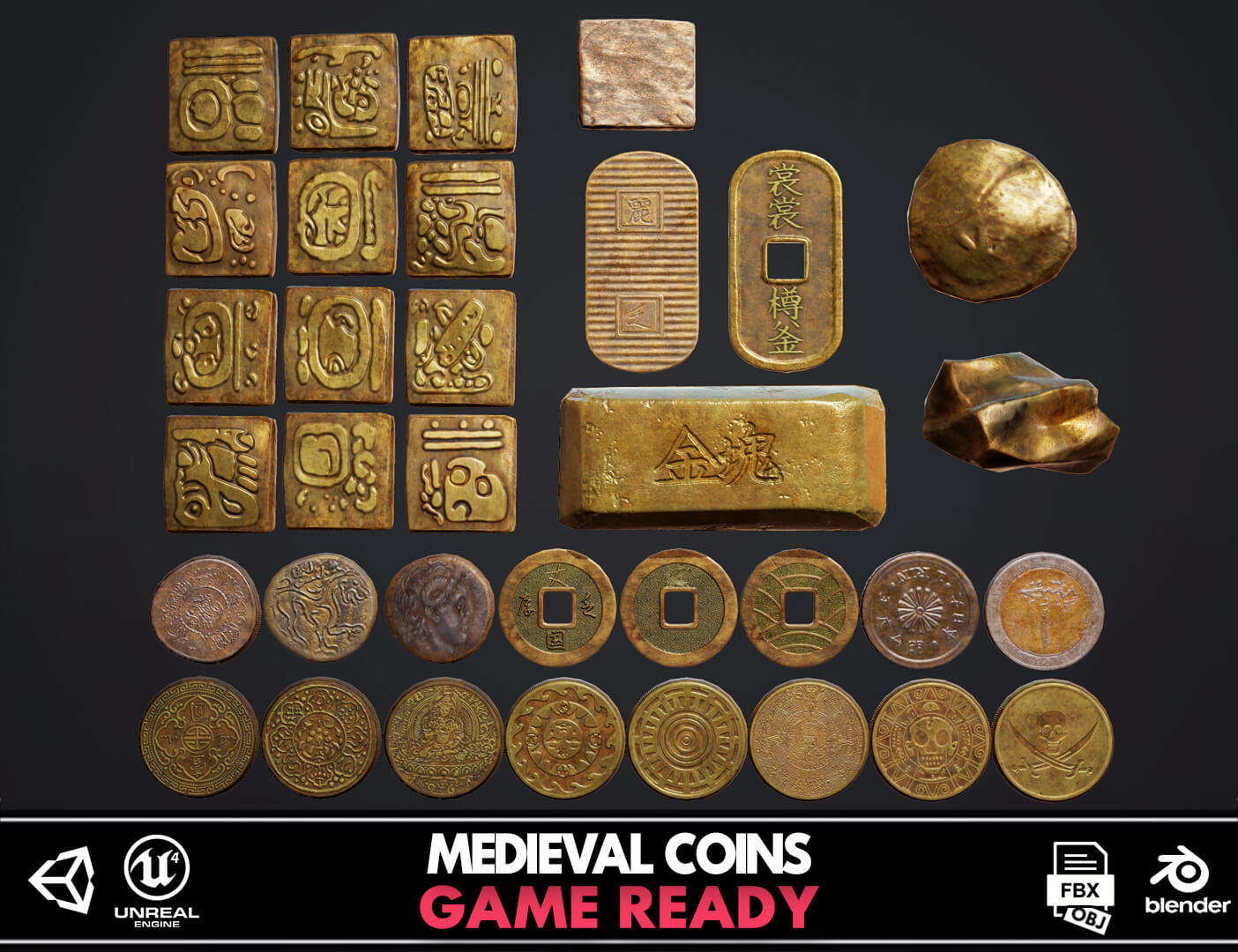 Medieval Coins - 29 Items 3D Model by Viverna