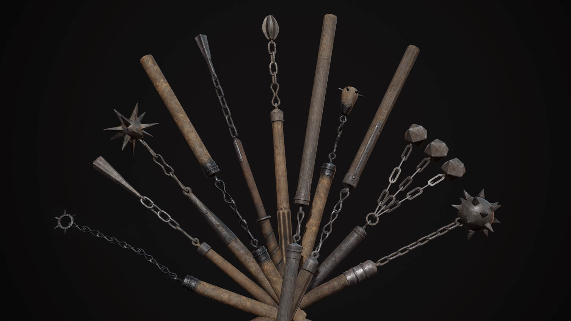 Medieval Weapon - Flails 3D Model by Viverna