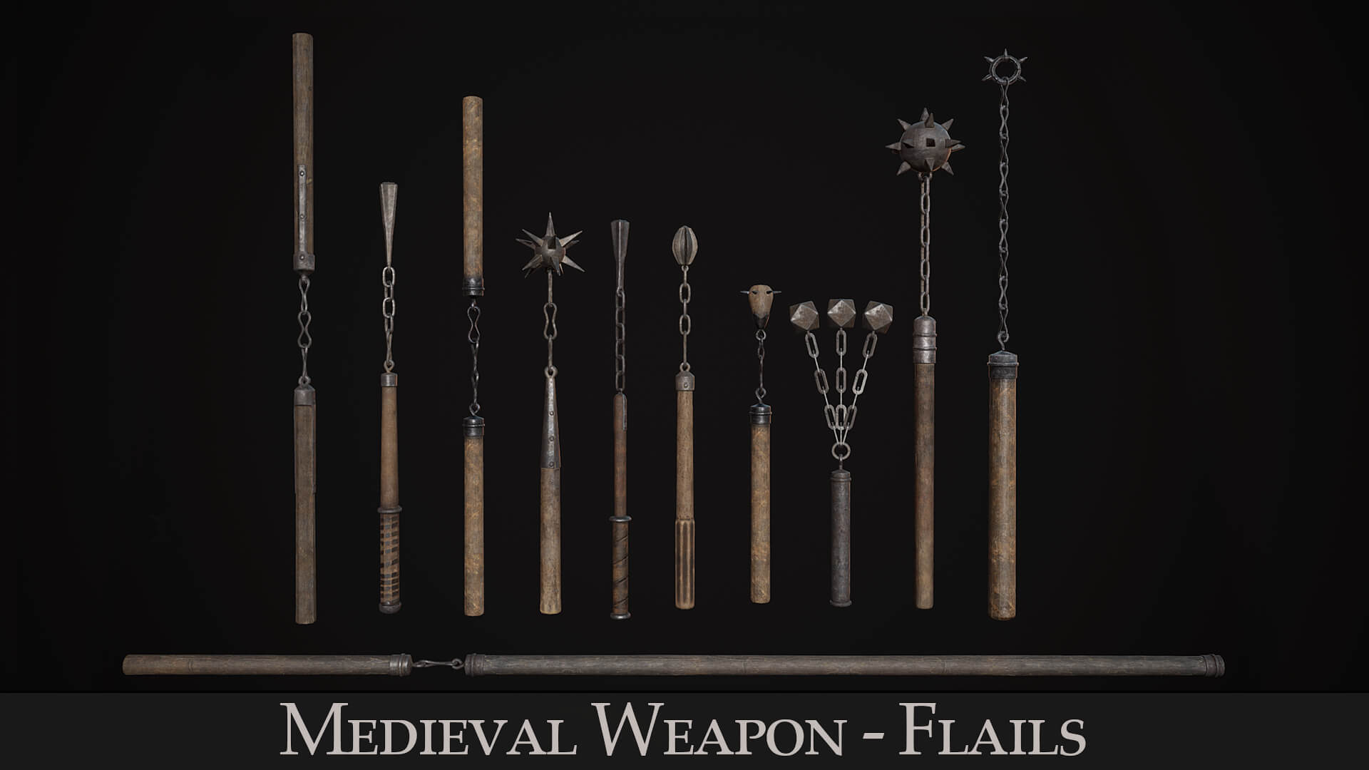 Medieval Weapon - Flails 3D Model by Viverna