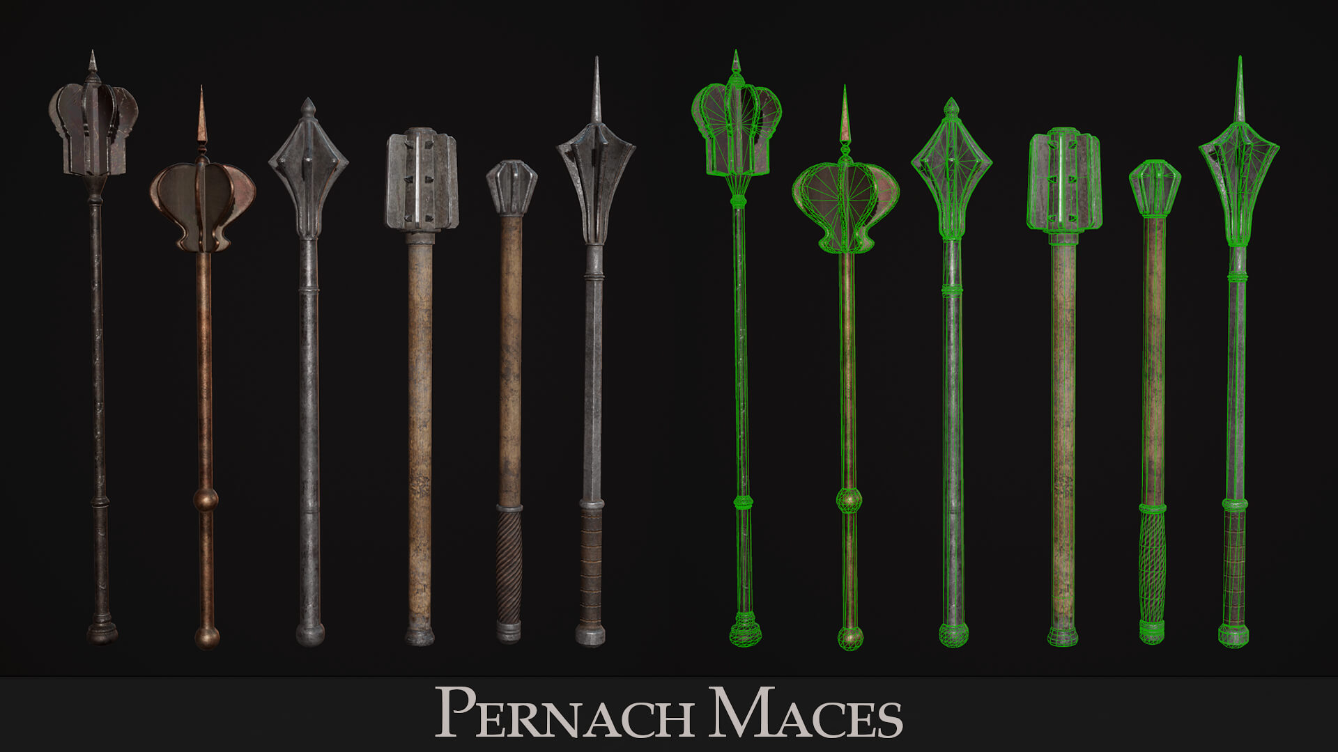 Medieval Weapon - Maces 3D Model by Viverna