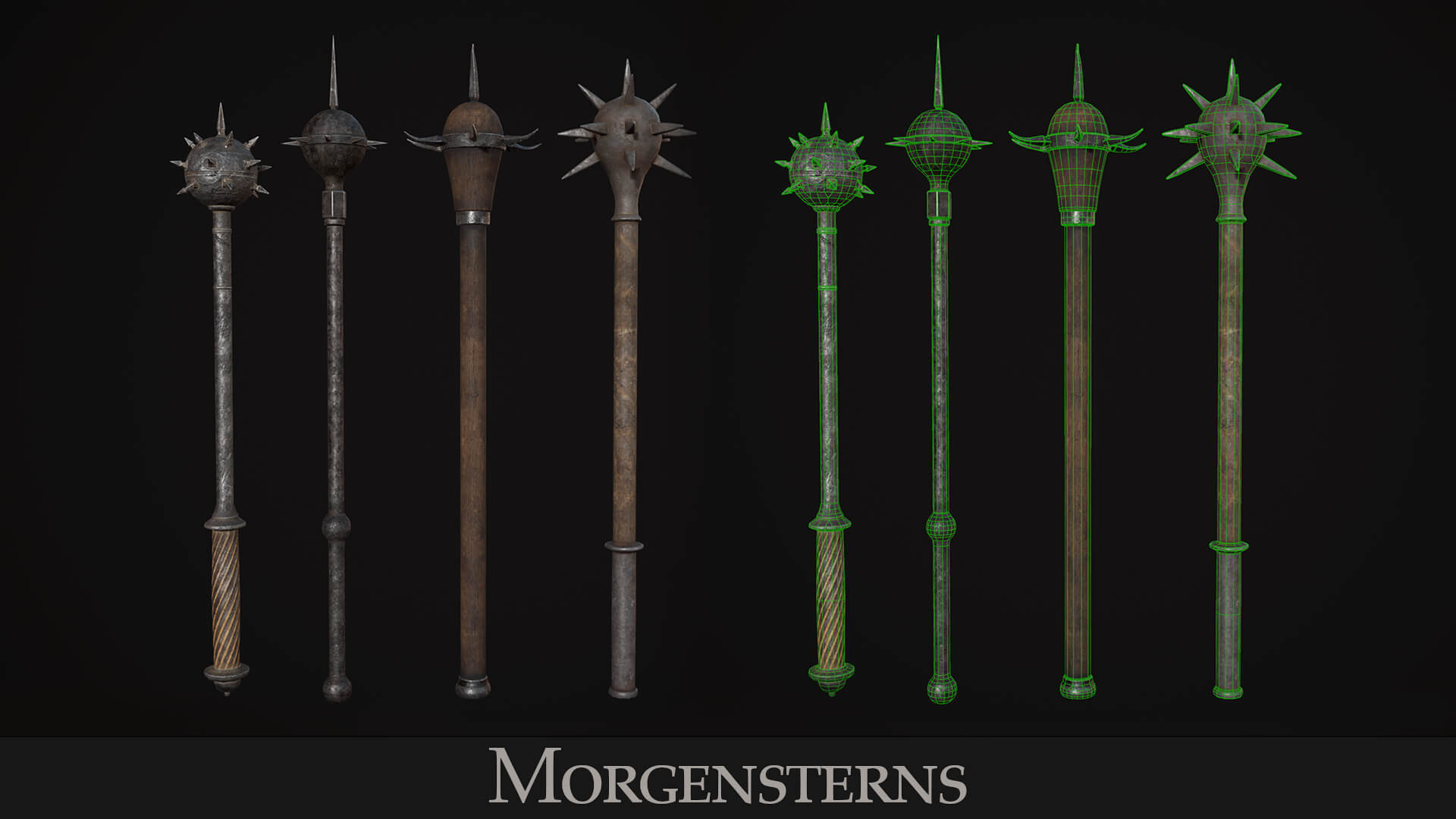 Medieval Weapon - Maces 3D Model by Viverna