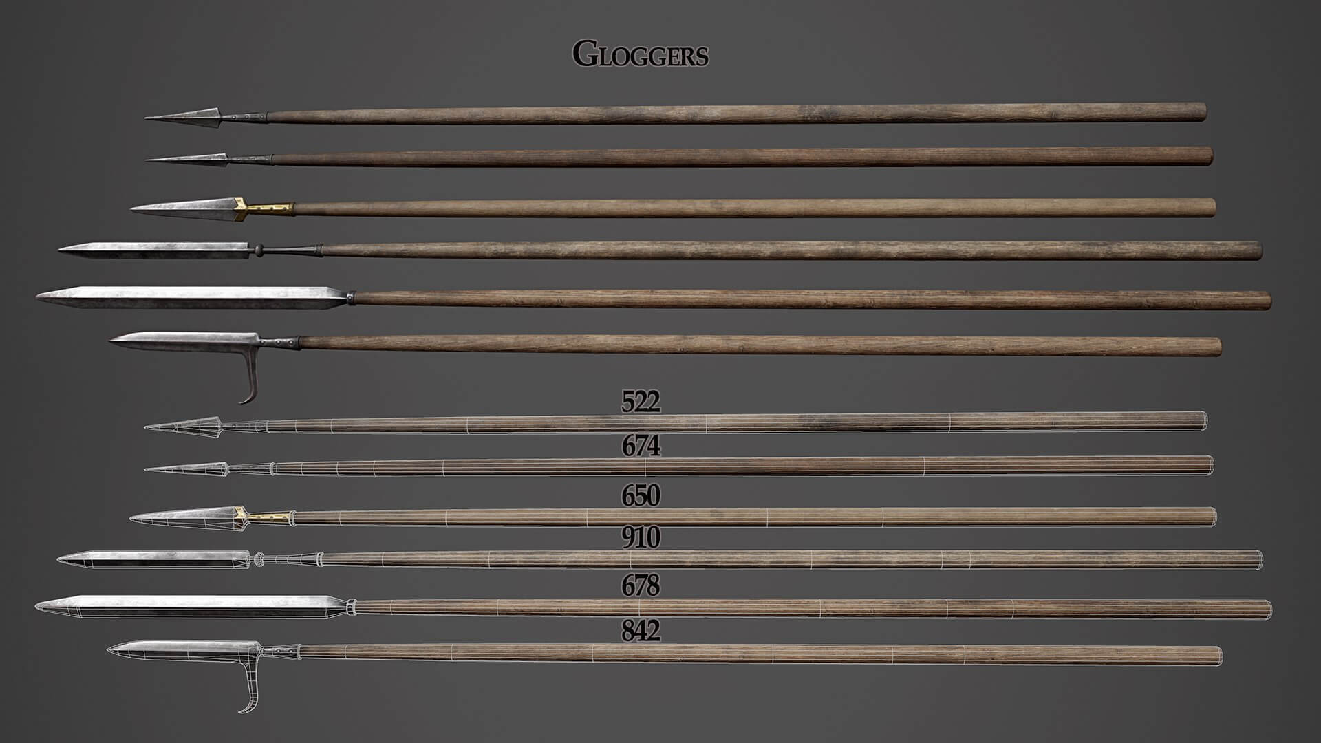 Medieval Weapon - Polearms I 3D Model by Viverna