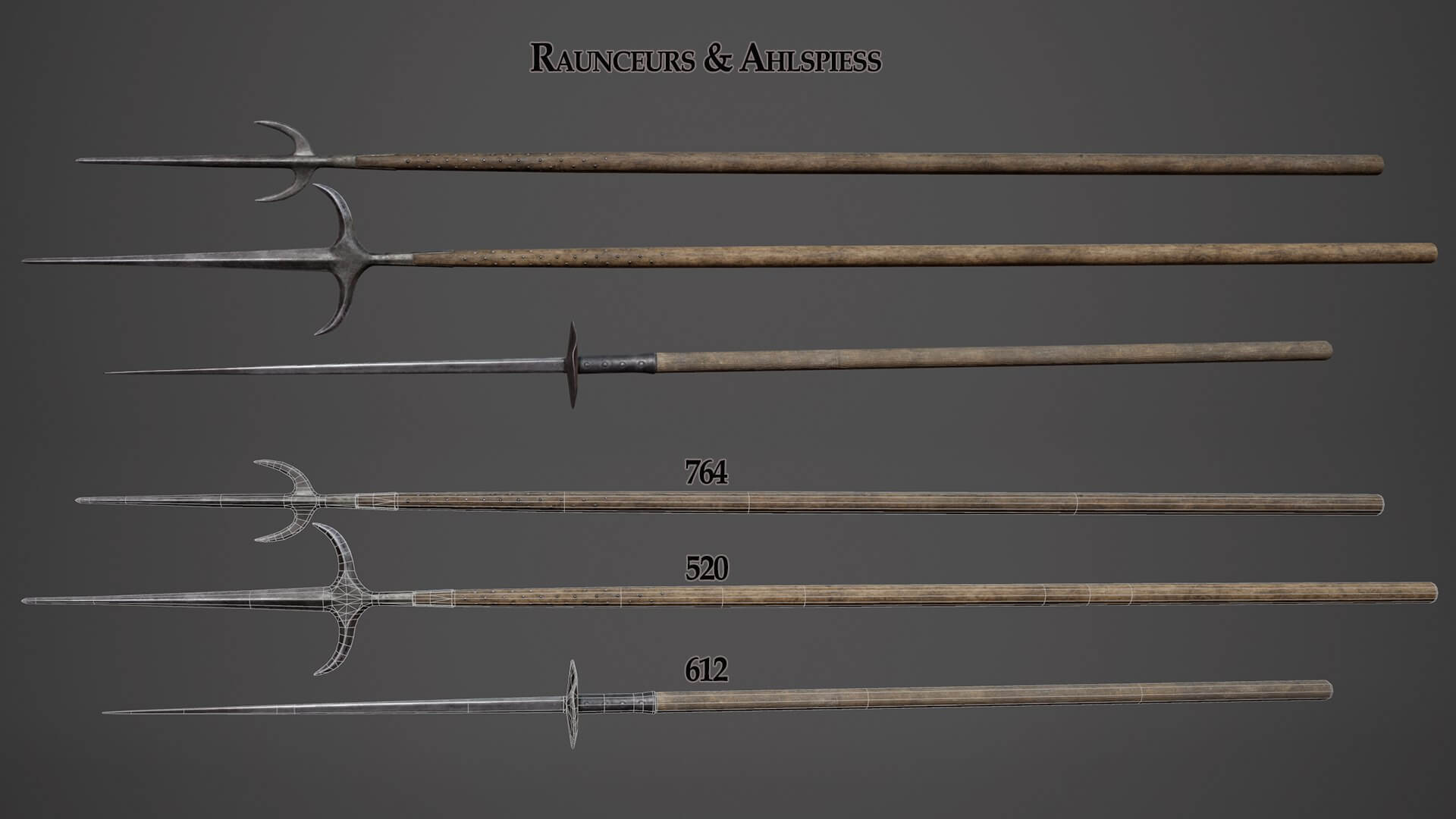 Medieval Weapon - Polearms I 3D Model by Viverna