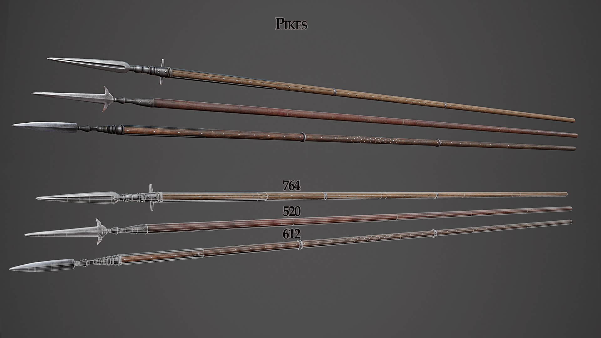 Medieval Weapon - Polearms I 3D Model by Viverna