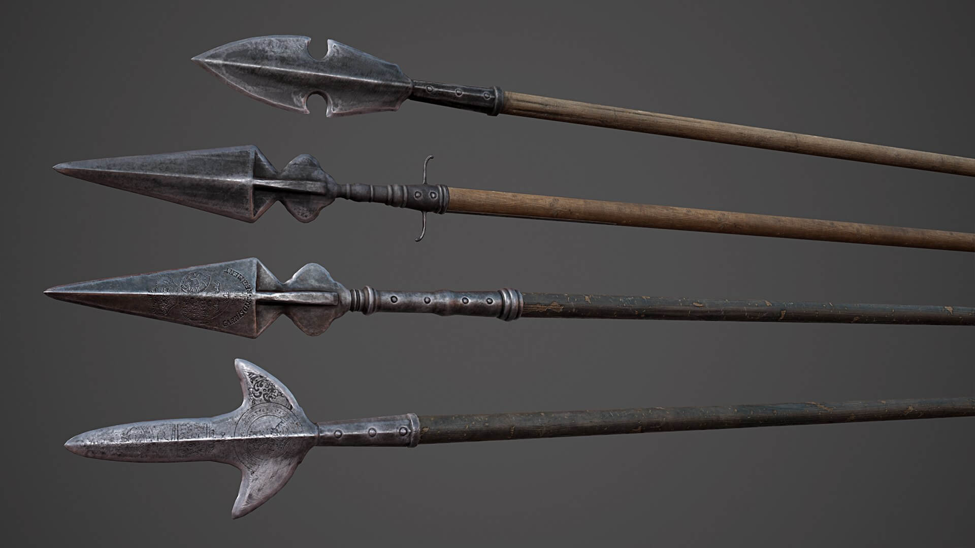 Medieval Weapon - Polearms I 3D Model by Viverna