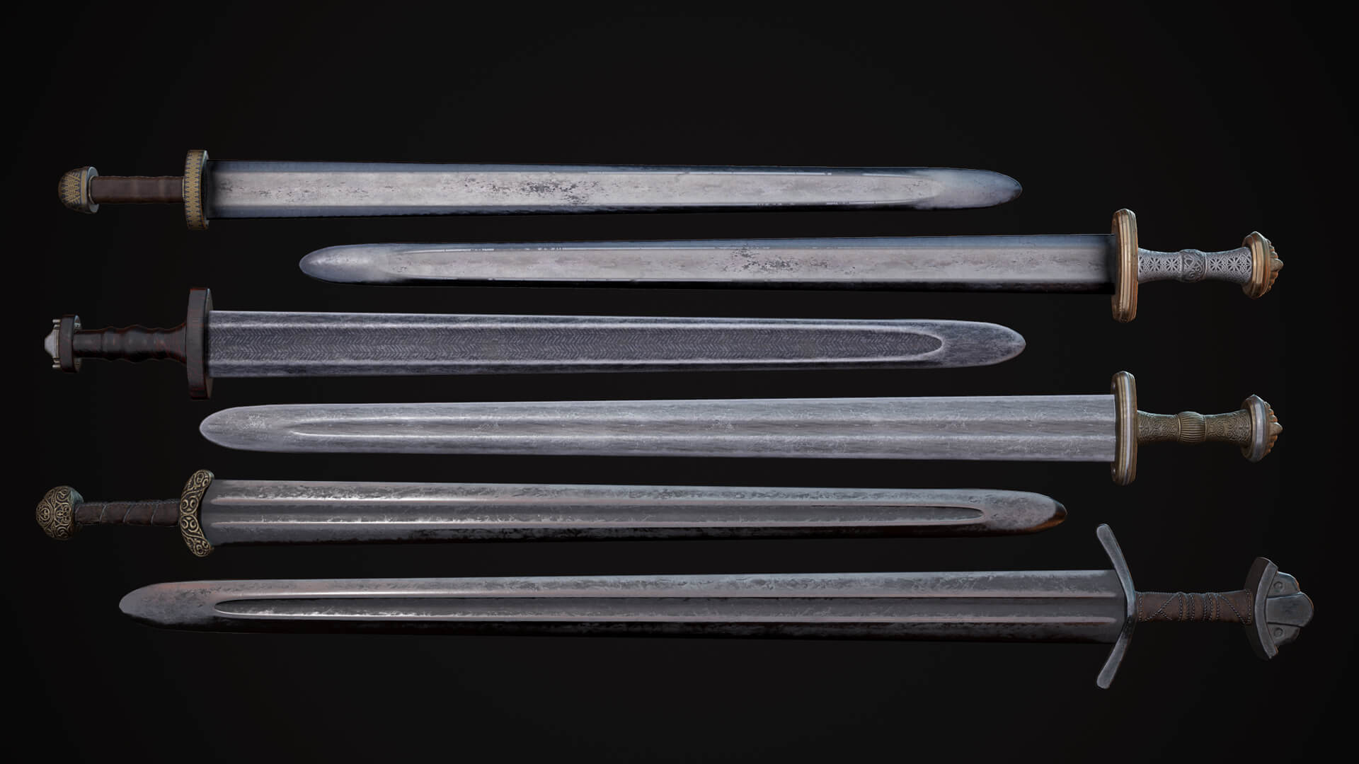 Medieval Weapon - Viking Swords 3D Model by Viverna