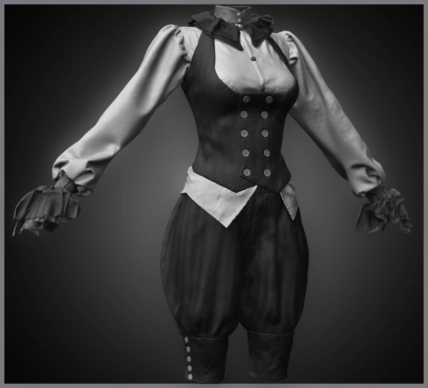 Realistic Steampunk Costume - 3D Model by Viverna