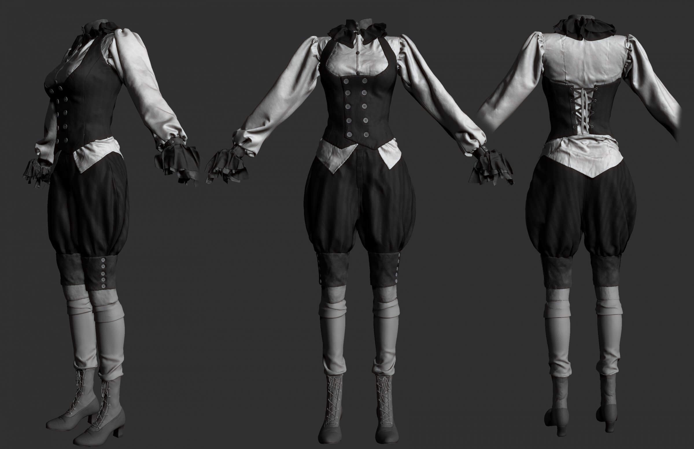 Realistic Steampunk Costume - 3D Model by Viverna