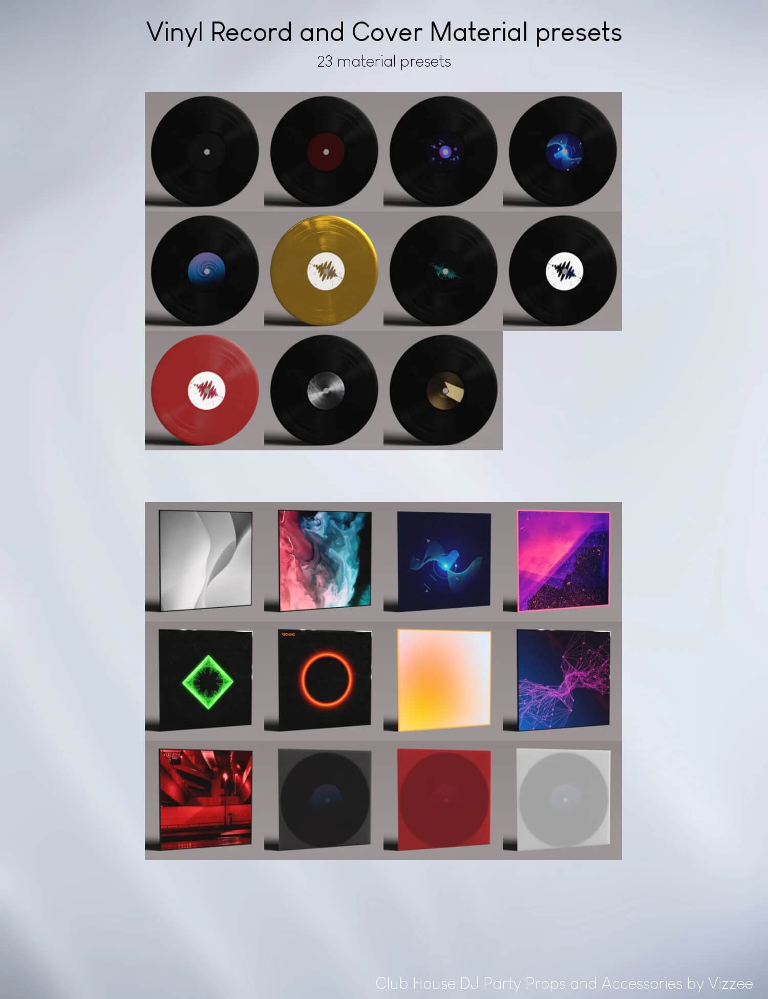 Club House DJ Party Props and Accessories 3D Render by Vizzee