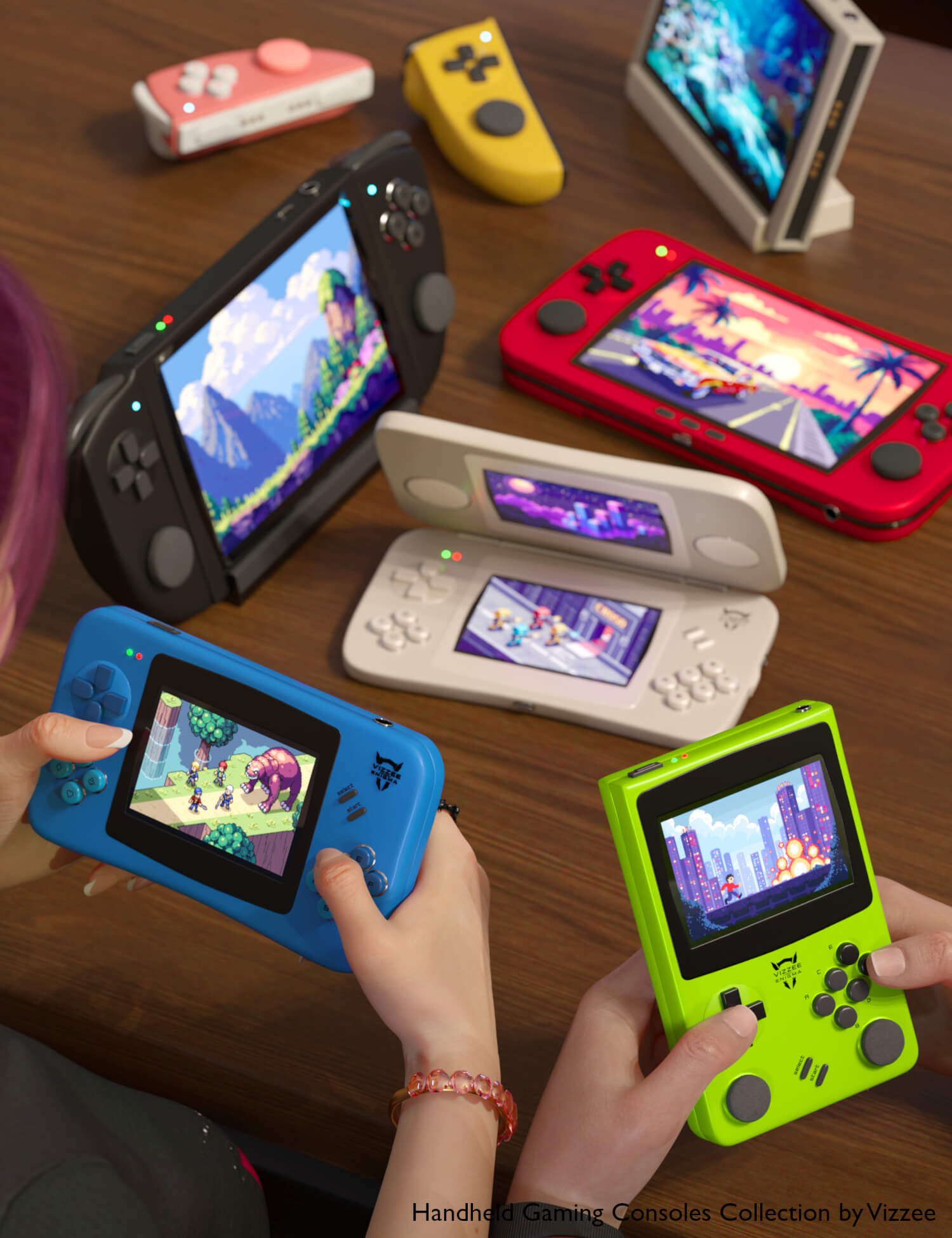 Handheld Gaming Consoles Collection for Daz Studio 3D Render