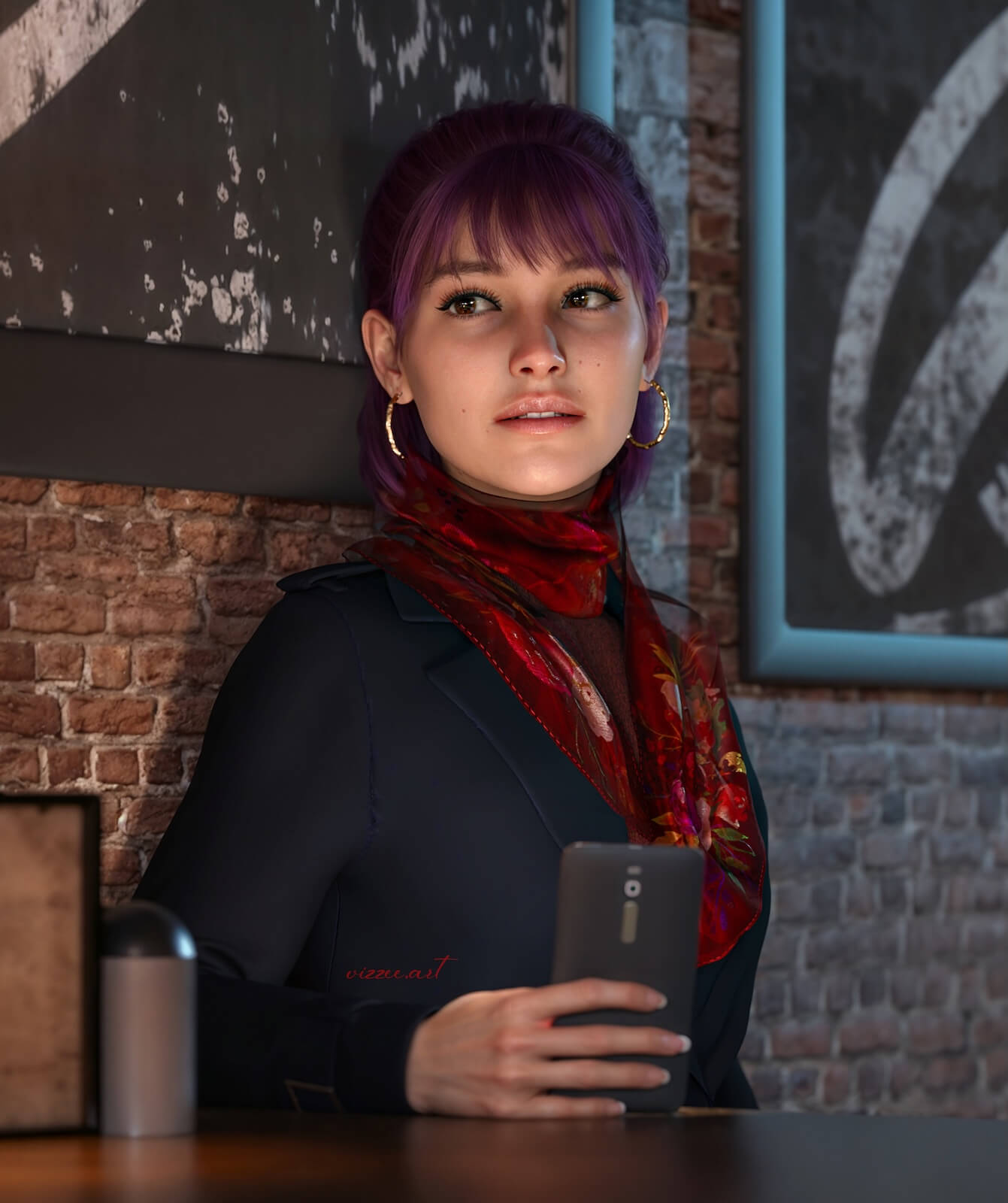 Pauline (Portrait) 3D Render, Digital Art by Vizzee