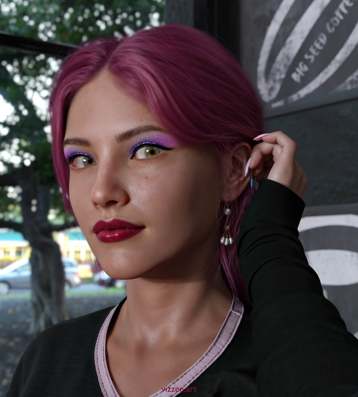 Pearl Earrings for GF8, GF8.1, and Genesis 9, by Vizzee 3D Render