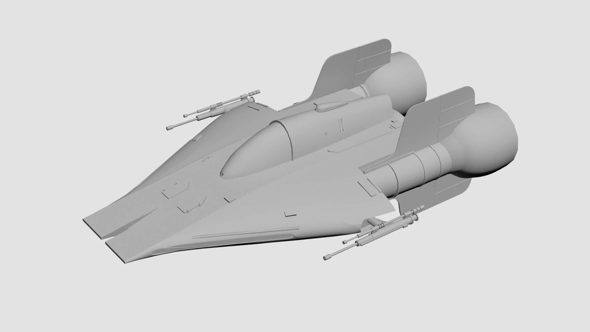 Star Wars A-wing Concept 3D Model by vlad25