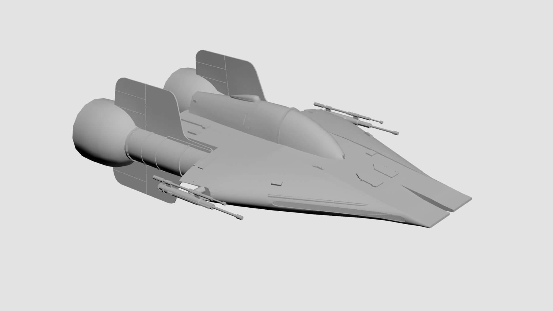 Star Wars A-wing Concept 3D Model by vlad25