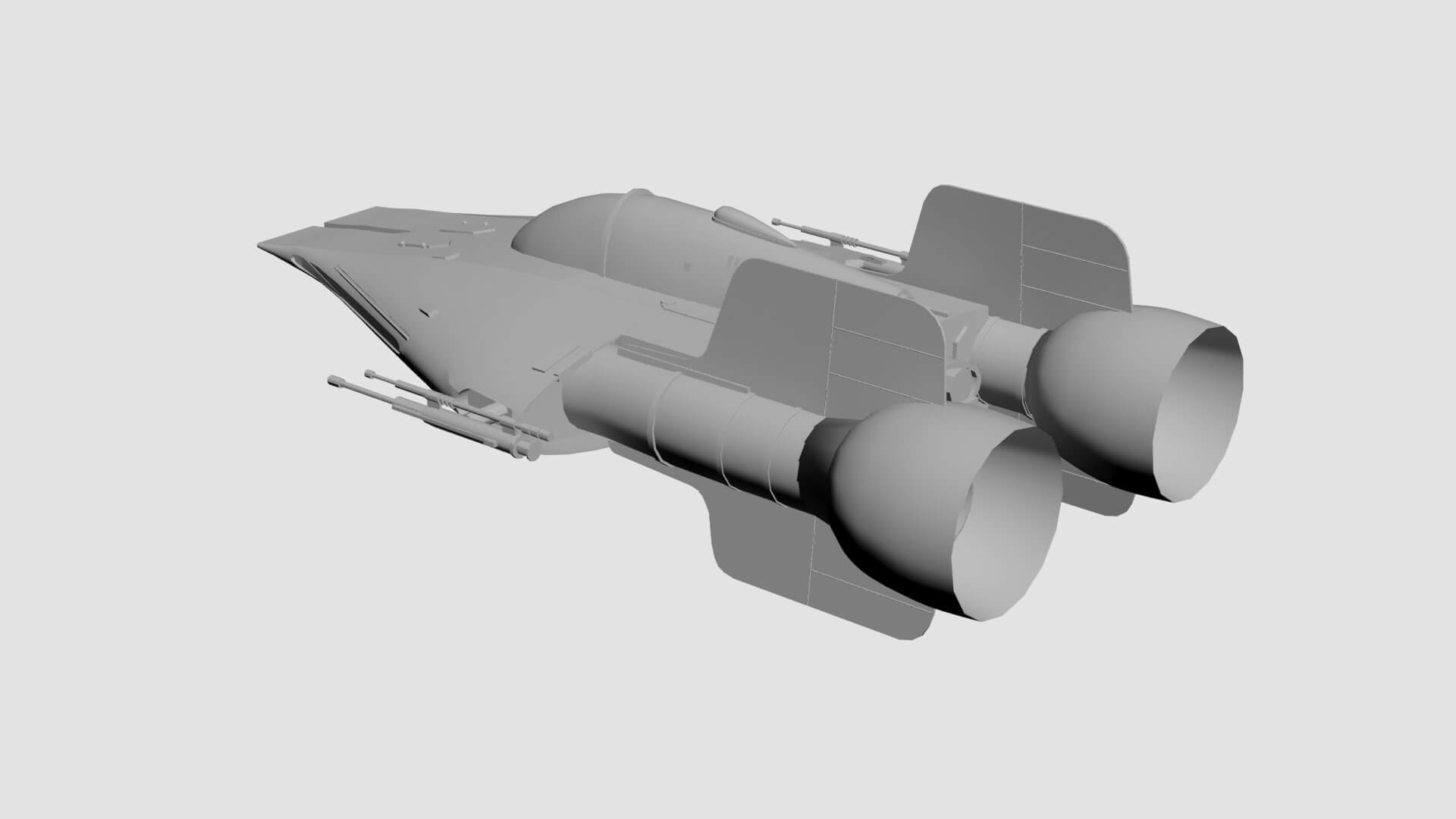 Star Wars A-wing Concept 3D Model by vlad25