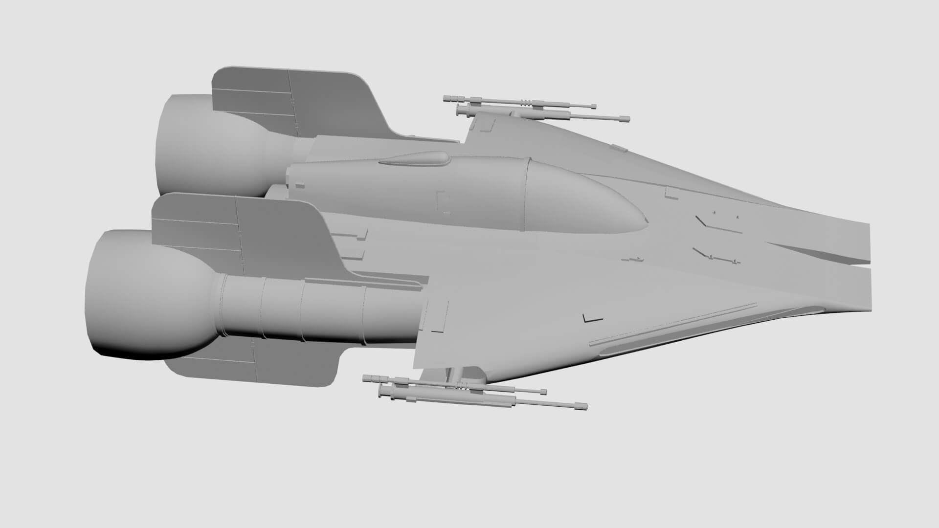 Star Wars A-wing Concept 3D Model by vlad25