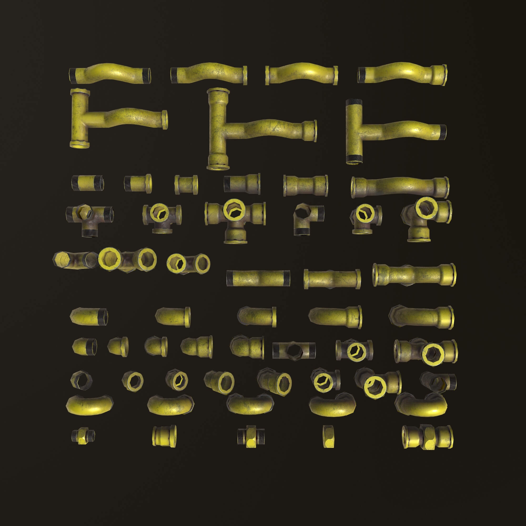 Pipe Connections Low - 3D Model by Vladimir-Bedenok