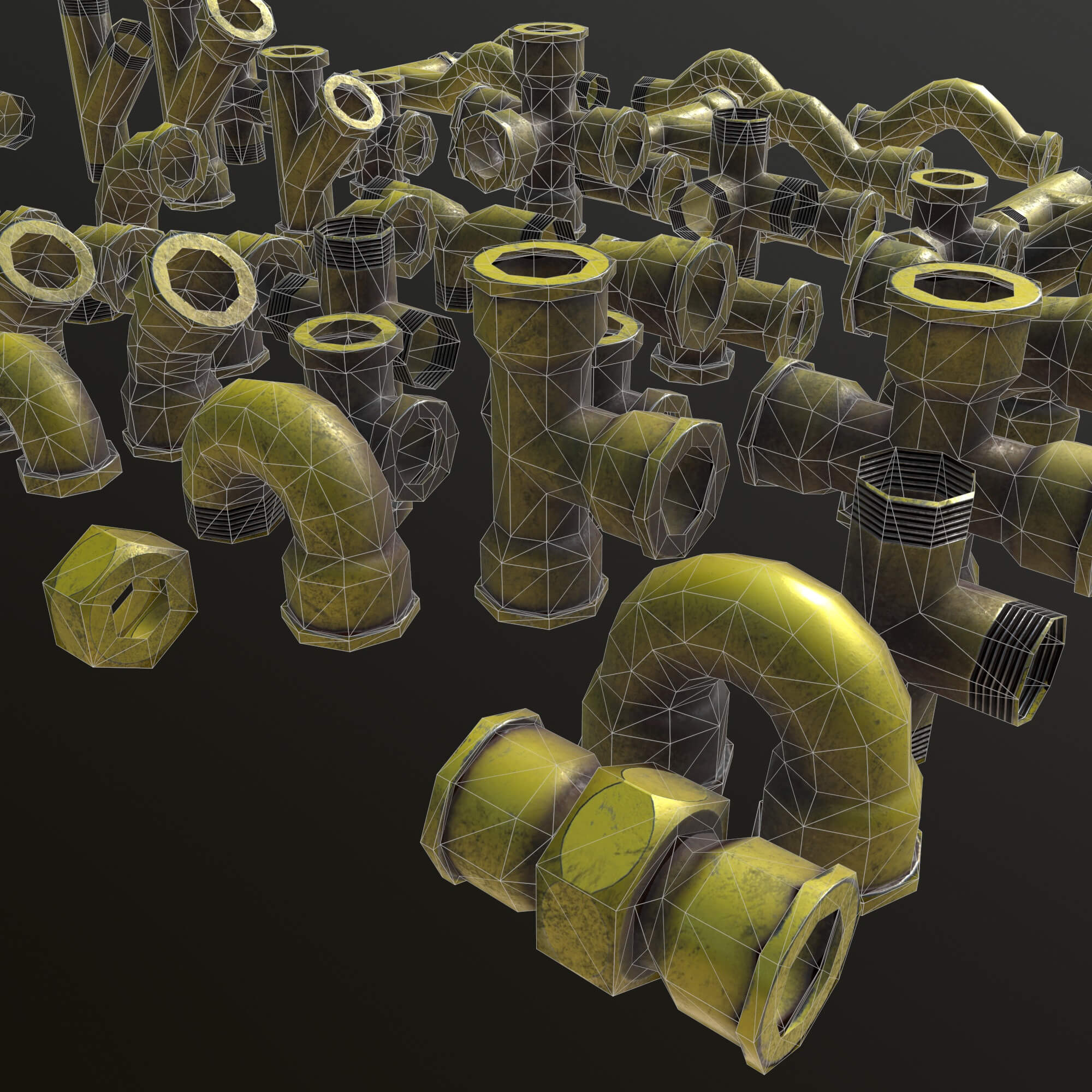 Pipe Connections Low - 3D Model by Vladimir-Bedenok