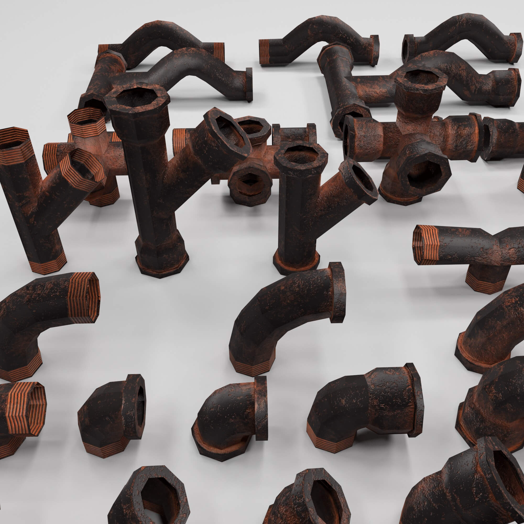 Pipe Connections Low - 3D Model by Vladimir-Bedenok