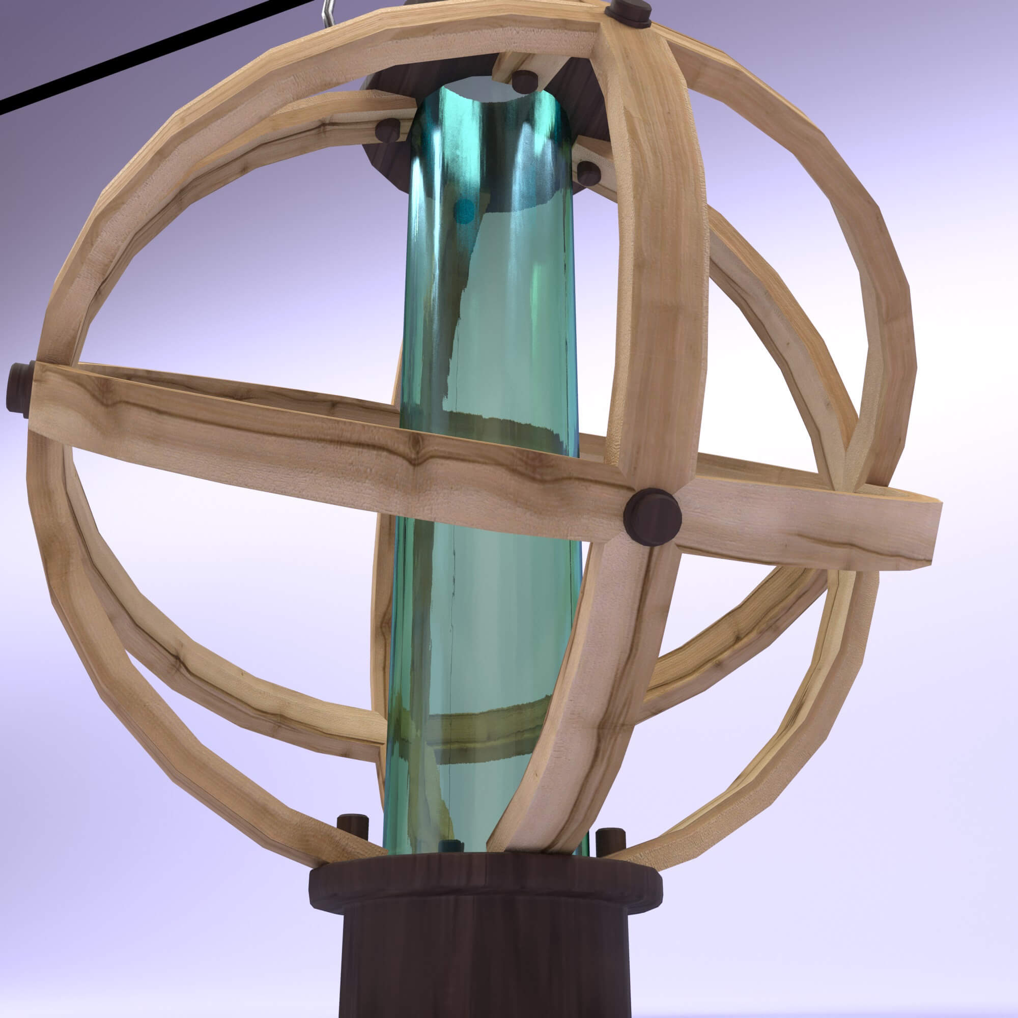Wooden Spherical Lamp - 3D Model by Vladimir-Bedenok