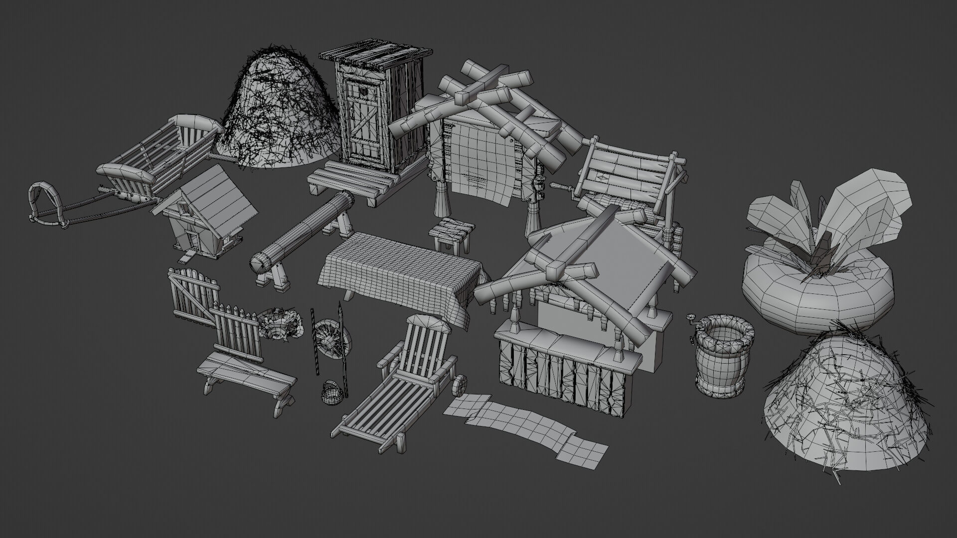Stylize Village Props Kit - 3D Model by Vladimir811