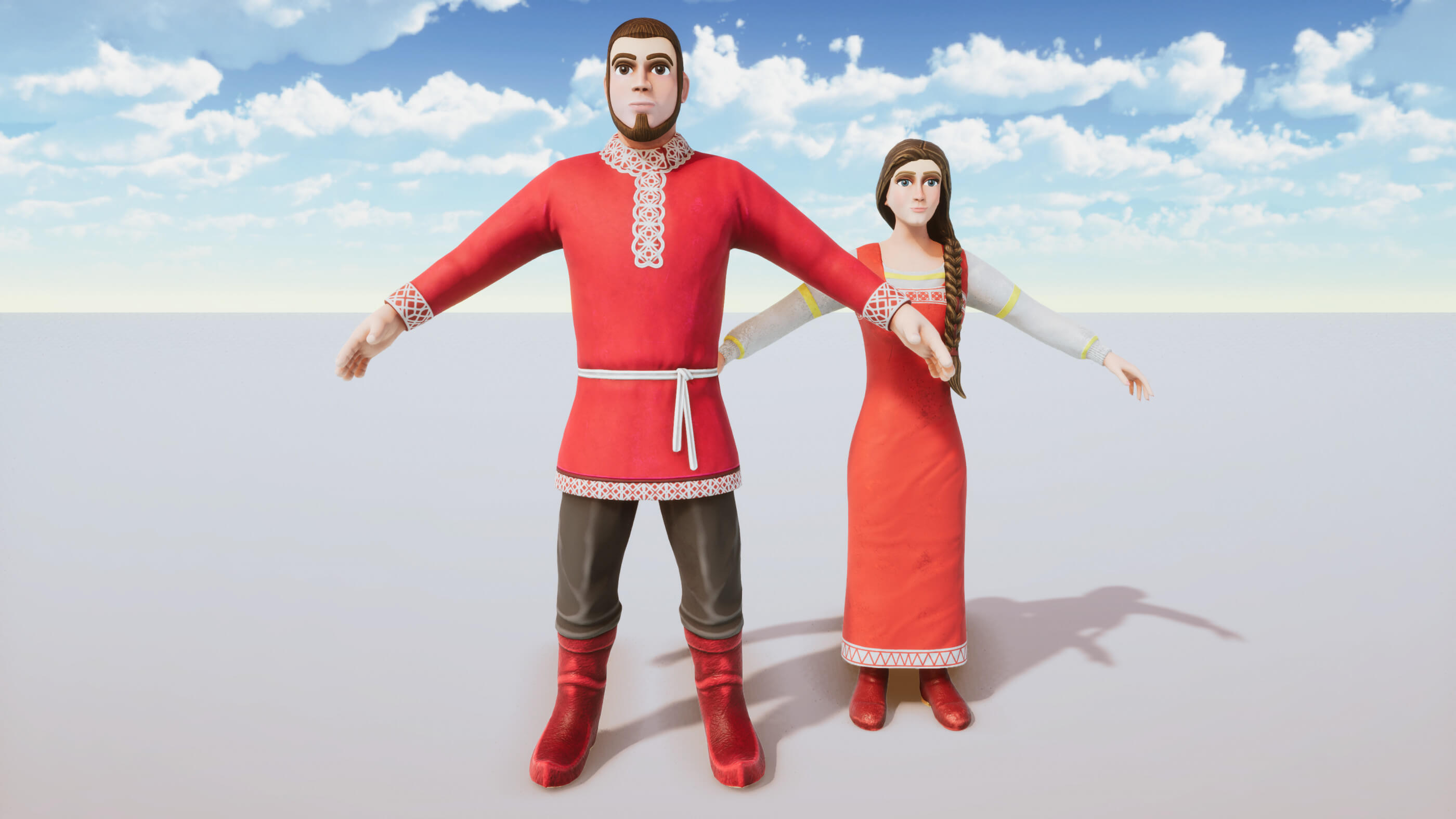 Stylized Character Medieval People Female and Male Collectio - 3D Model ...