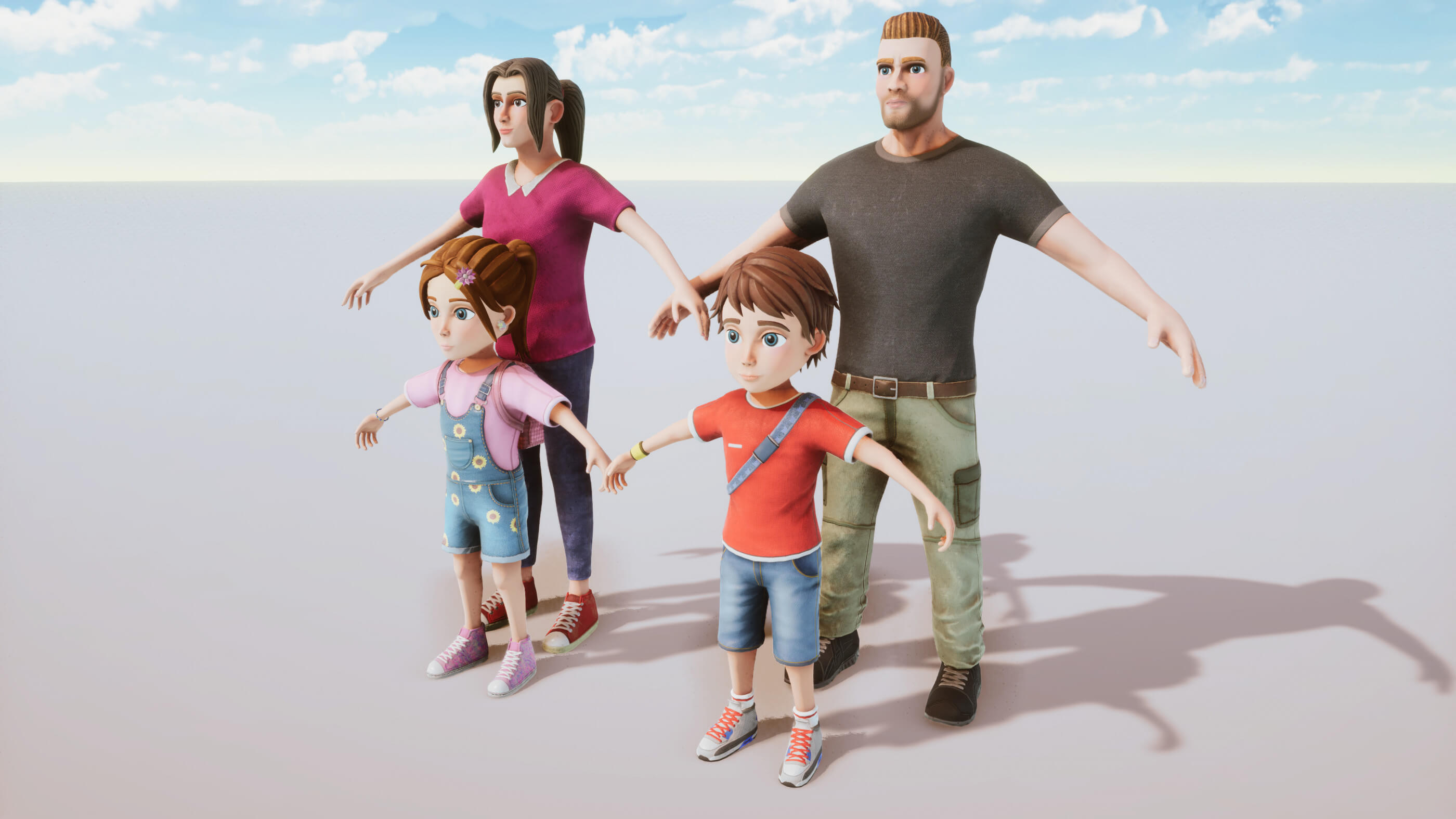 Stylized Family Kit Rigged With Shape Keys - 3D Model by Vladimir811