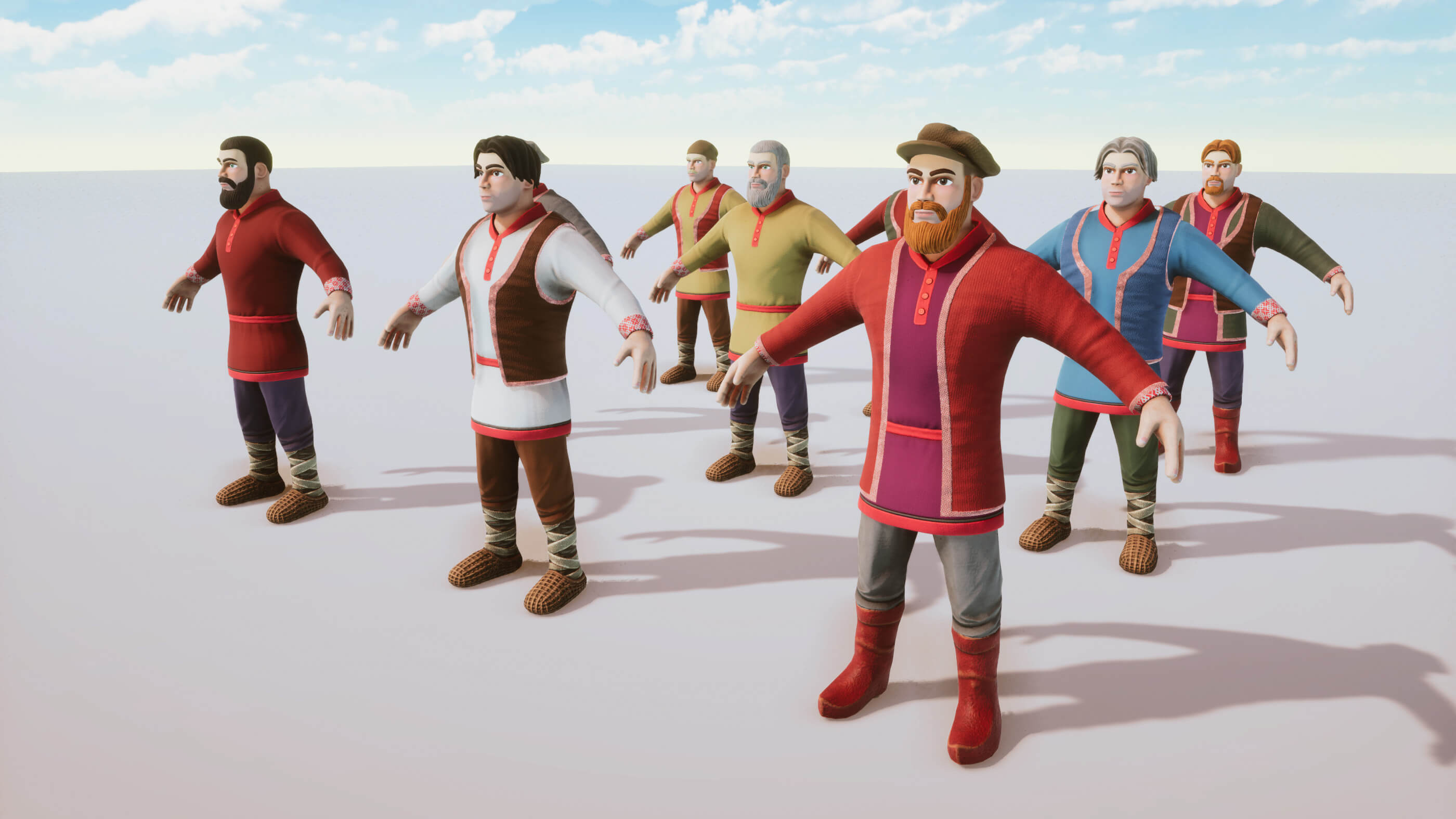 Stylized Medieval People Male Kit Rigged With Shape Keys - 3D Model by ...