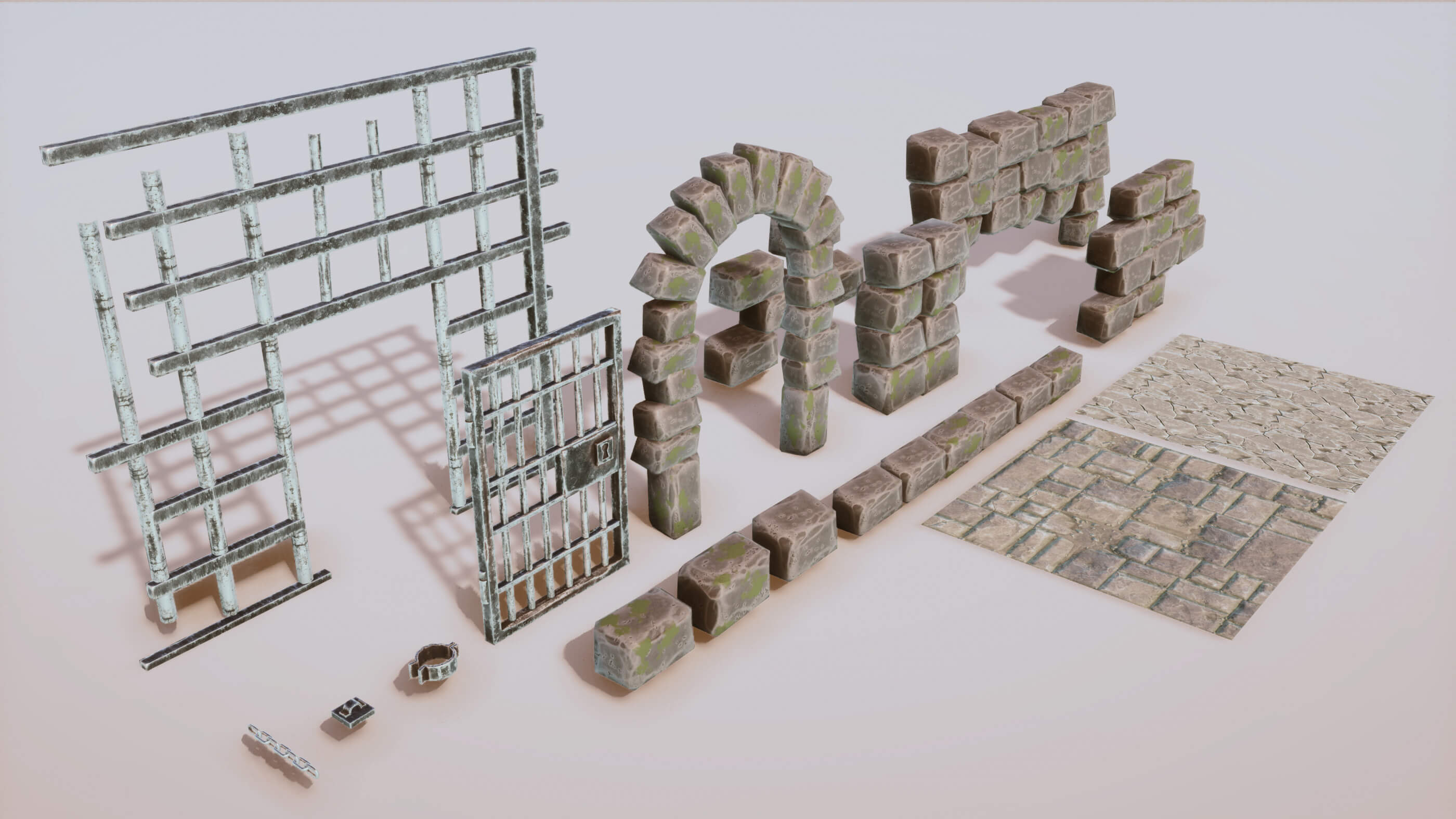 Stylized Medieval Prison Props Kit - 3D Model by Vladimir811