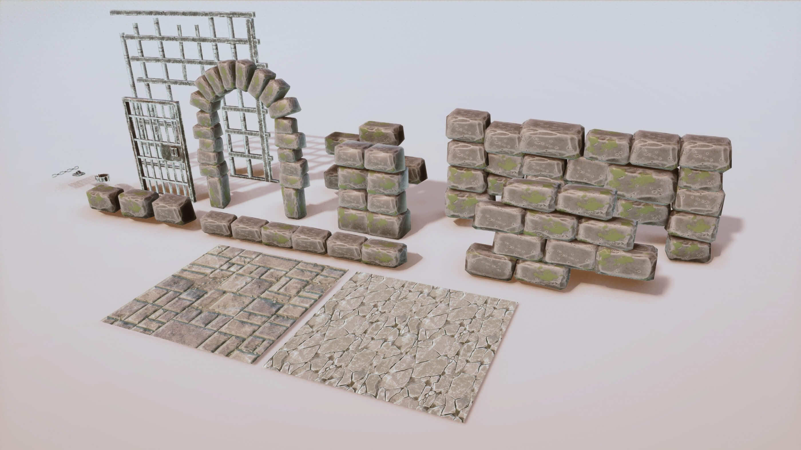 Stylized Medieval Prison Props Kit - 3D Model by Vladimir811