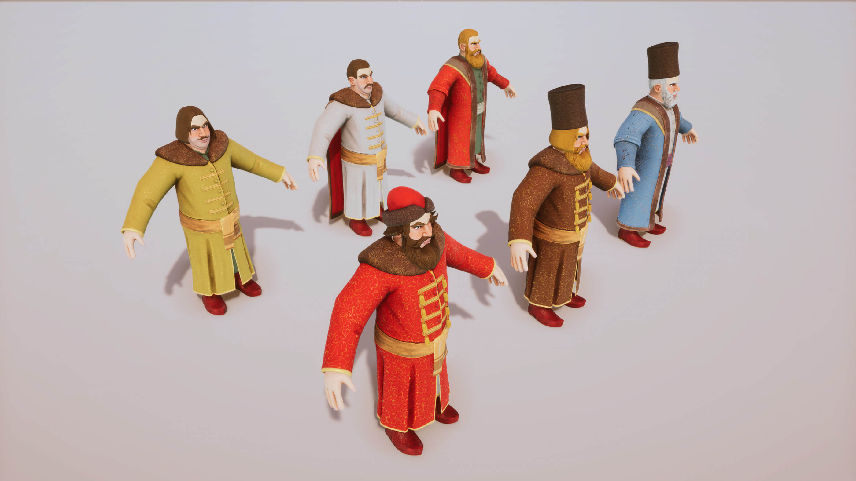 Stylized Medieval Rich People Kit Rigged With Shape Keys - 3D Model by ...