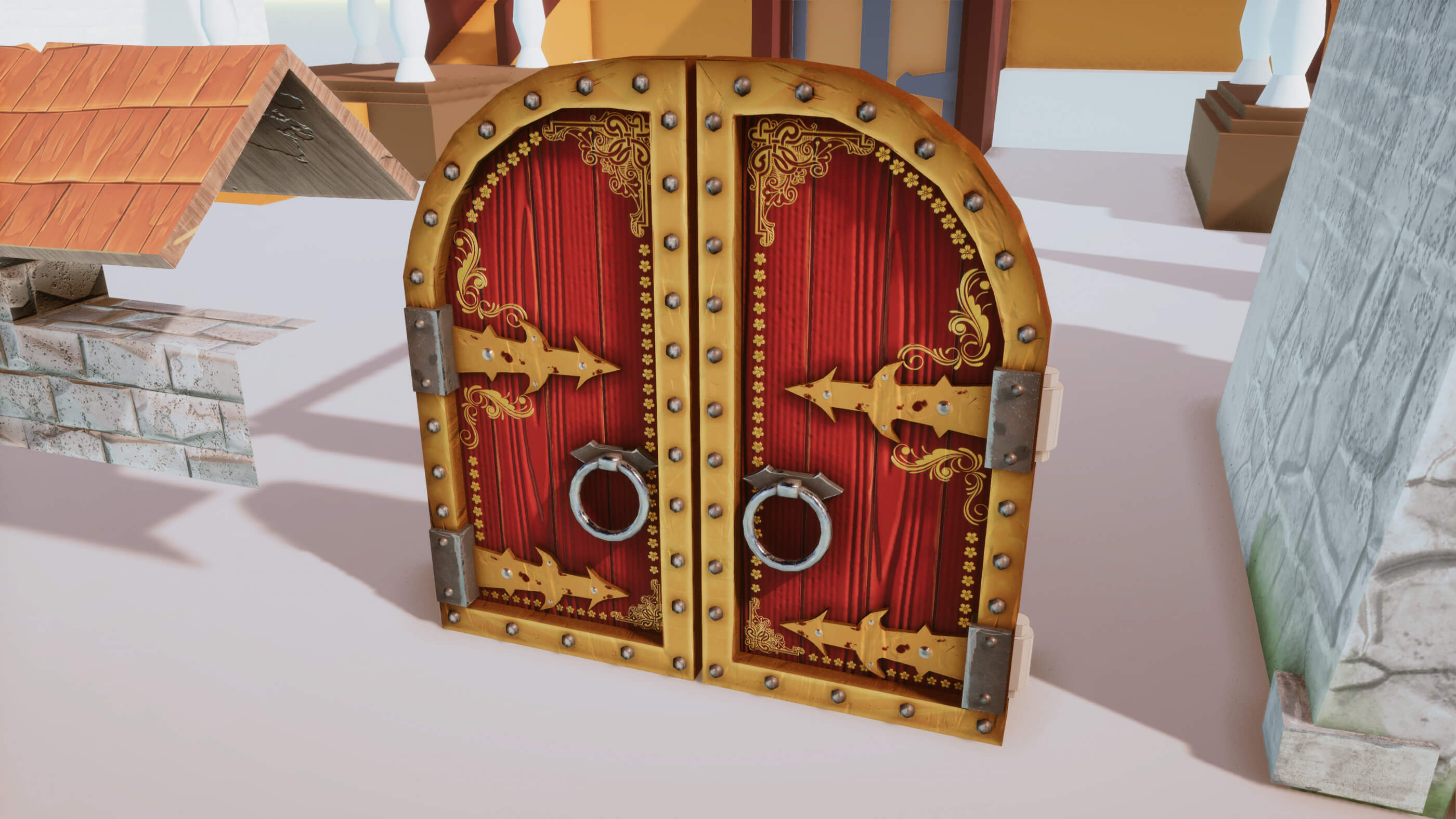 Stylized Medieval Town Props Kit - 3D Model by Vladimir811