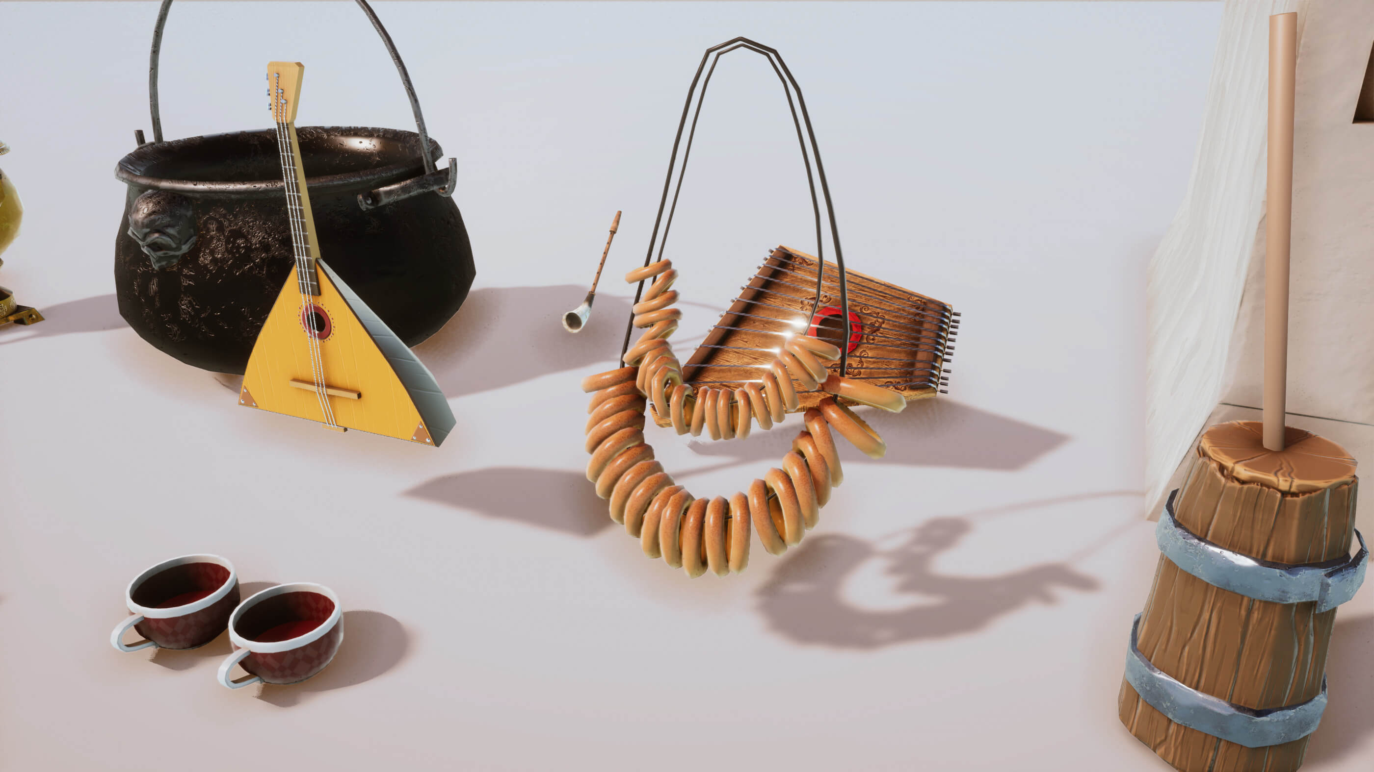 Stylized Medieval Village House Interior Props Kit - 3D Model by ...