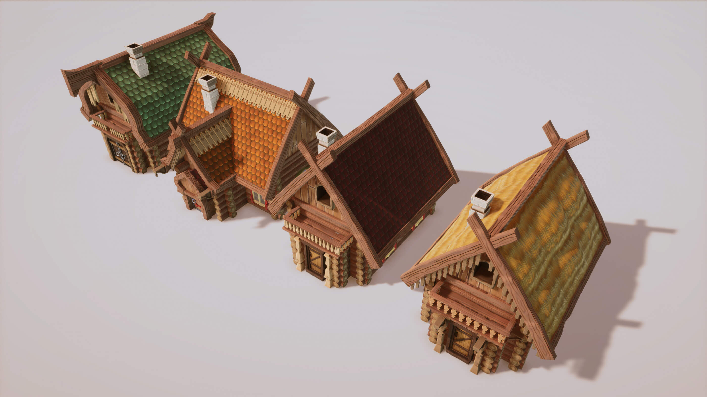 Stylized Village Houses Props Kit - 3D Model by Vladimir811