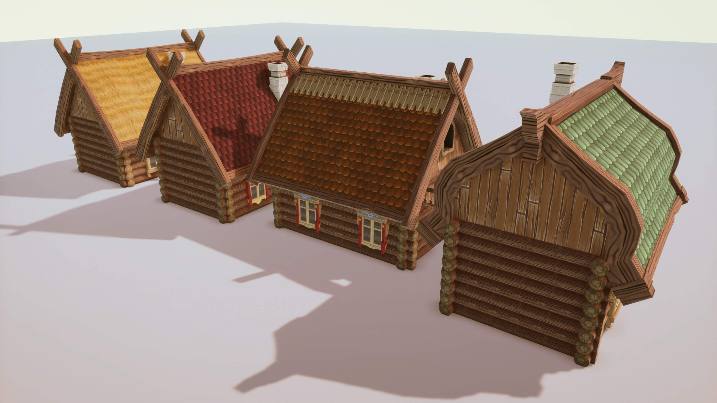 Stylized Village Houses Props Kit - 3D Model by Vladimir811