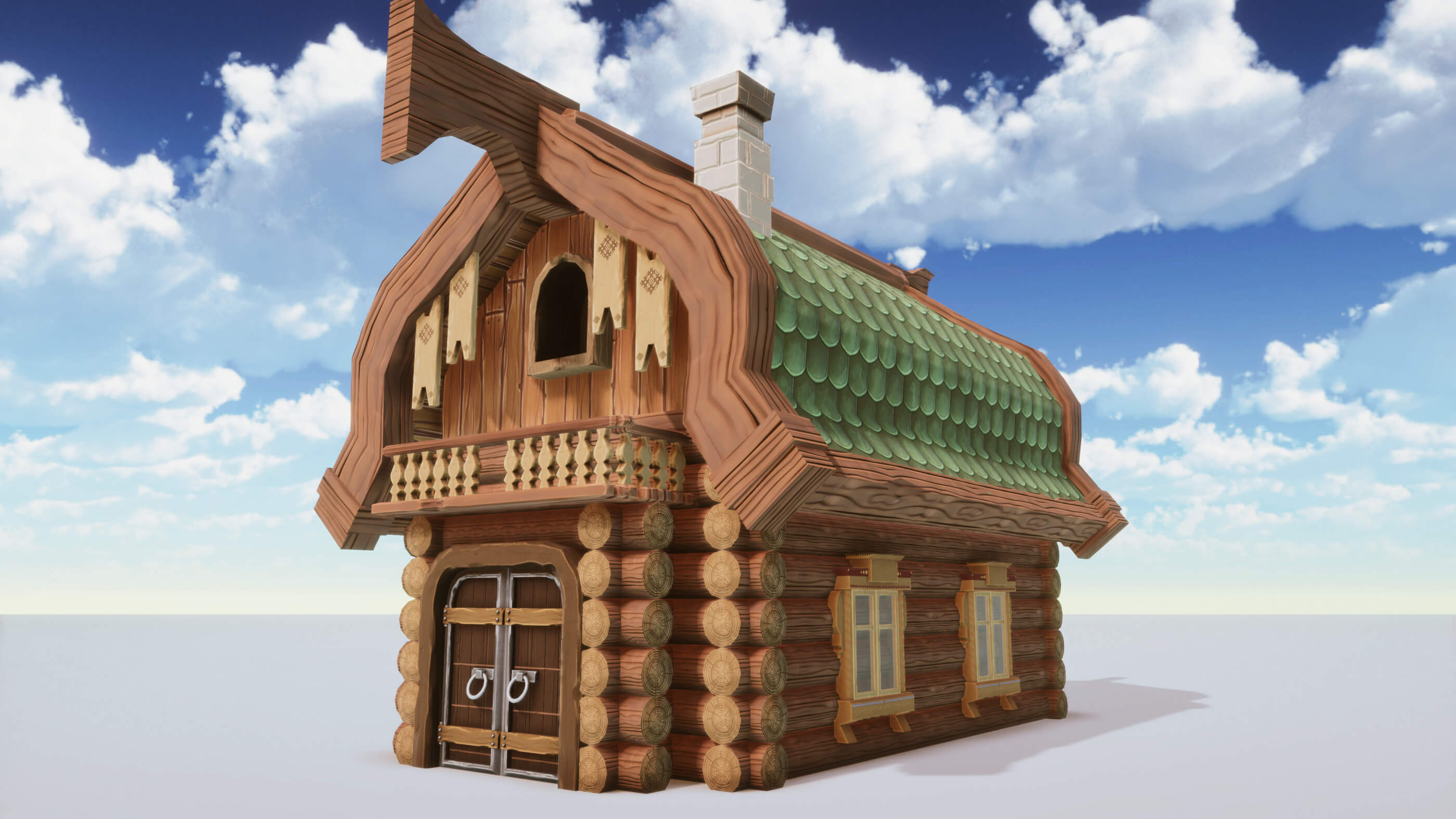 Stylized Village Houses Props Kit - 3D Model by Vladimir811