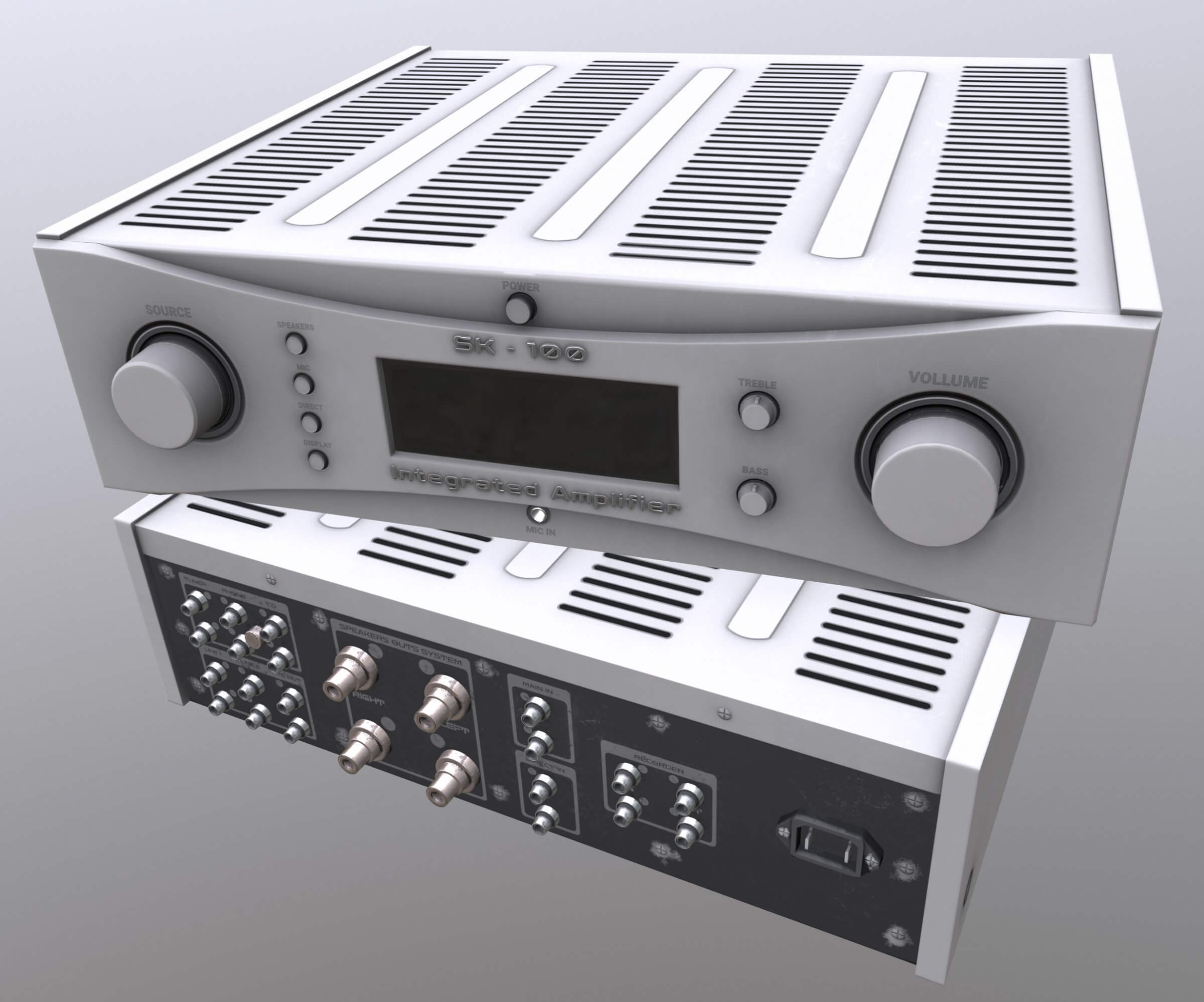 Hi-Fi Integrated Power Amplifier Stereo 3D Model by VladimirAnisimov