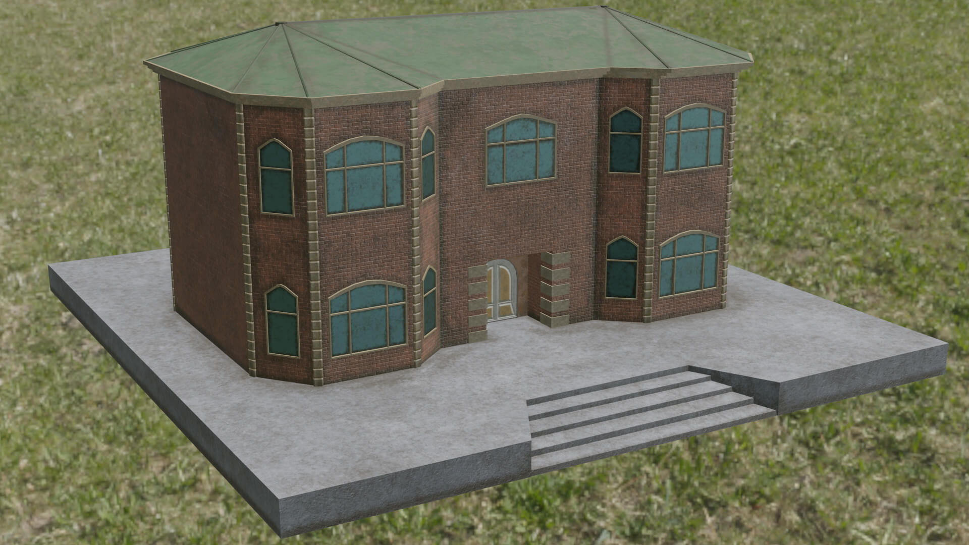 Brick House Low Poly - 3D Model by VladyslavVlad