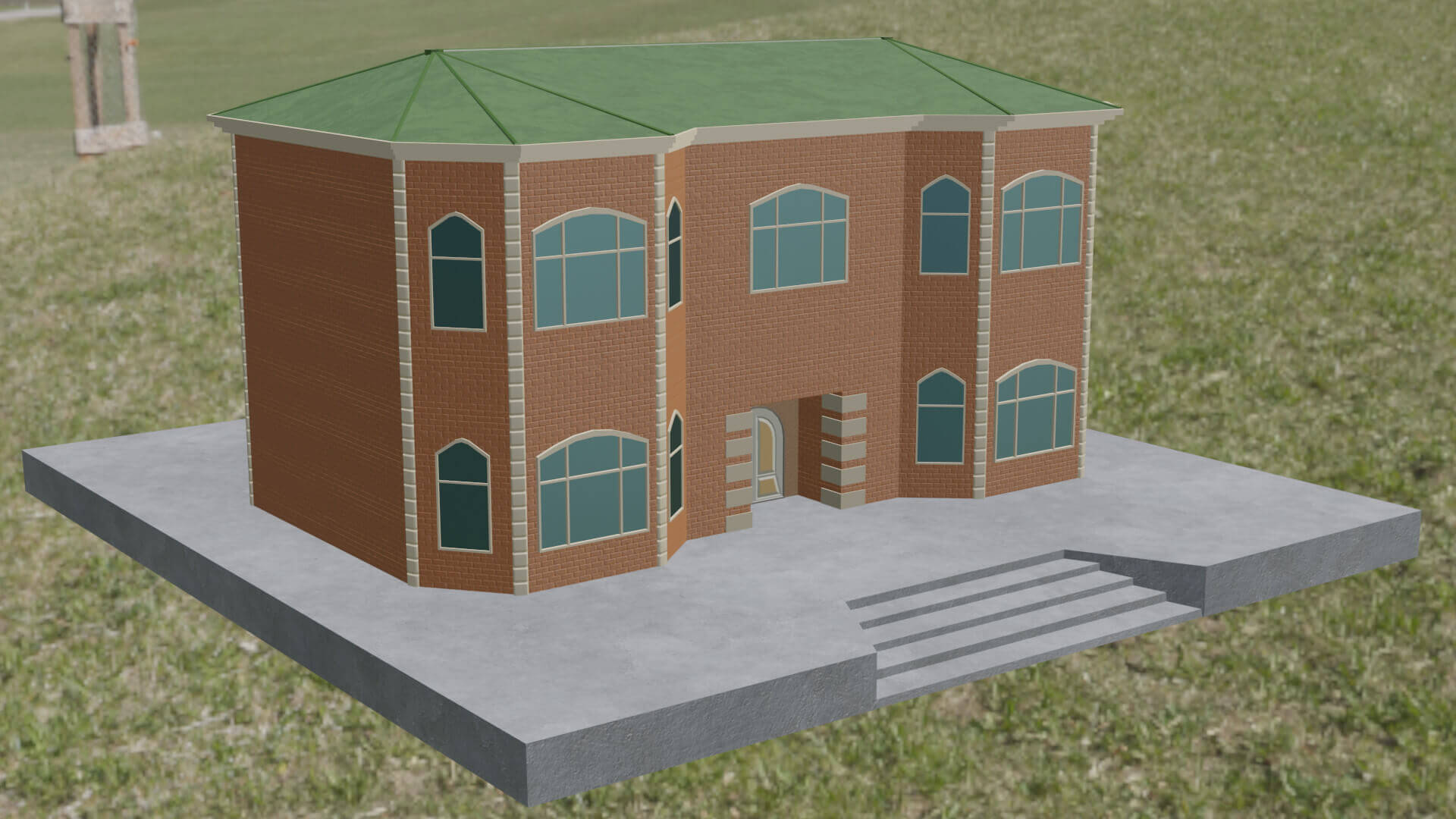 Brick House Low Poly - 3D Model by VladyslavVlad