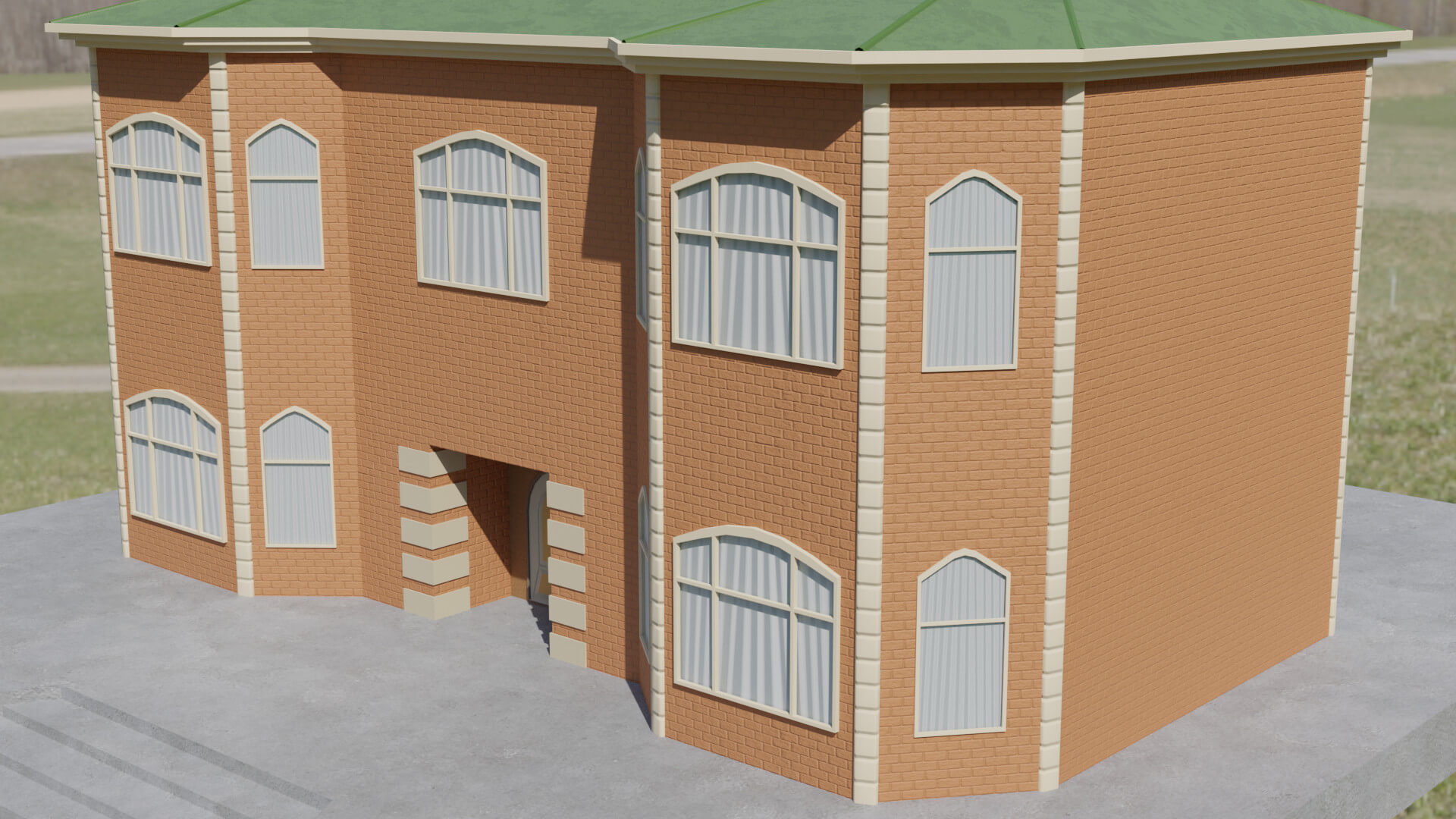 Brick House Low Poly - 3D Model by VladyslavVlad