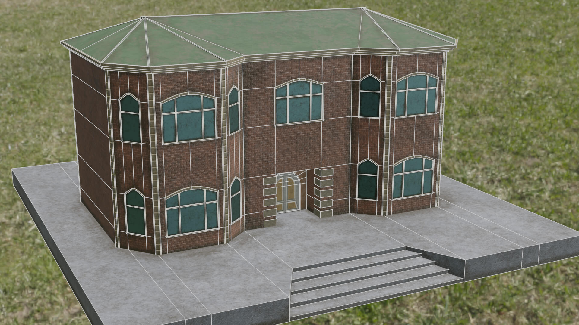 Brick House Low Poly - 3D Model by VladyslavVlad