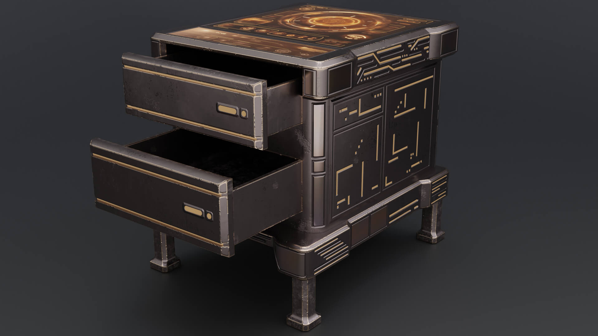 Cyber Table Brown - 3D Model by VladyslavVlad