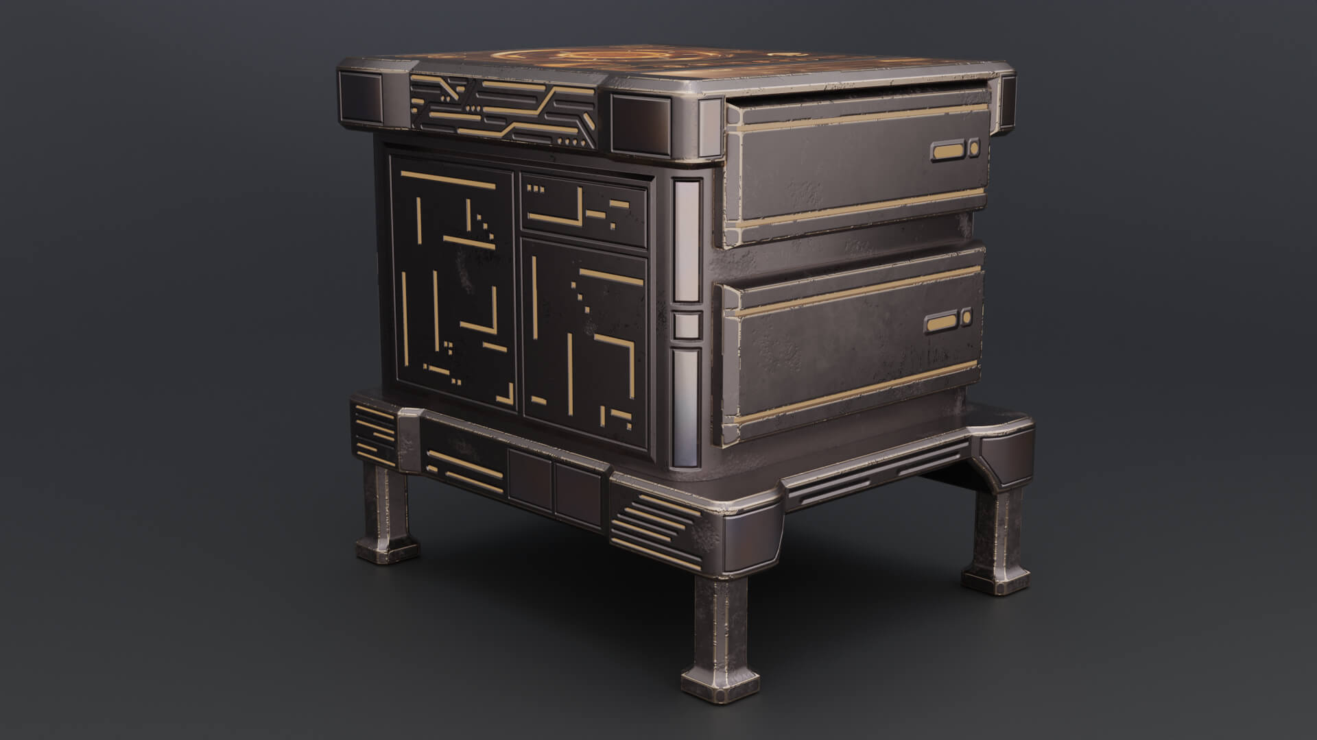 Cyber Table Brown - 3D Model by VladyslavVlad